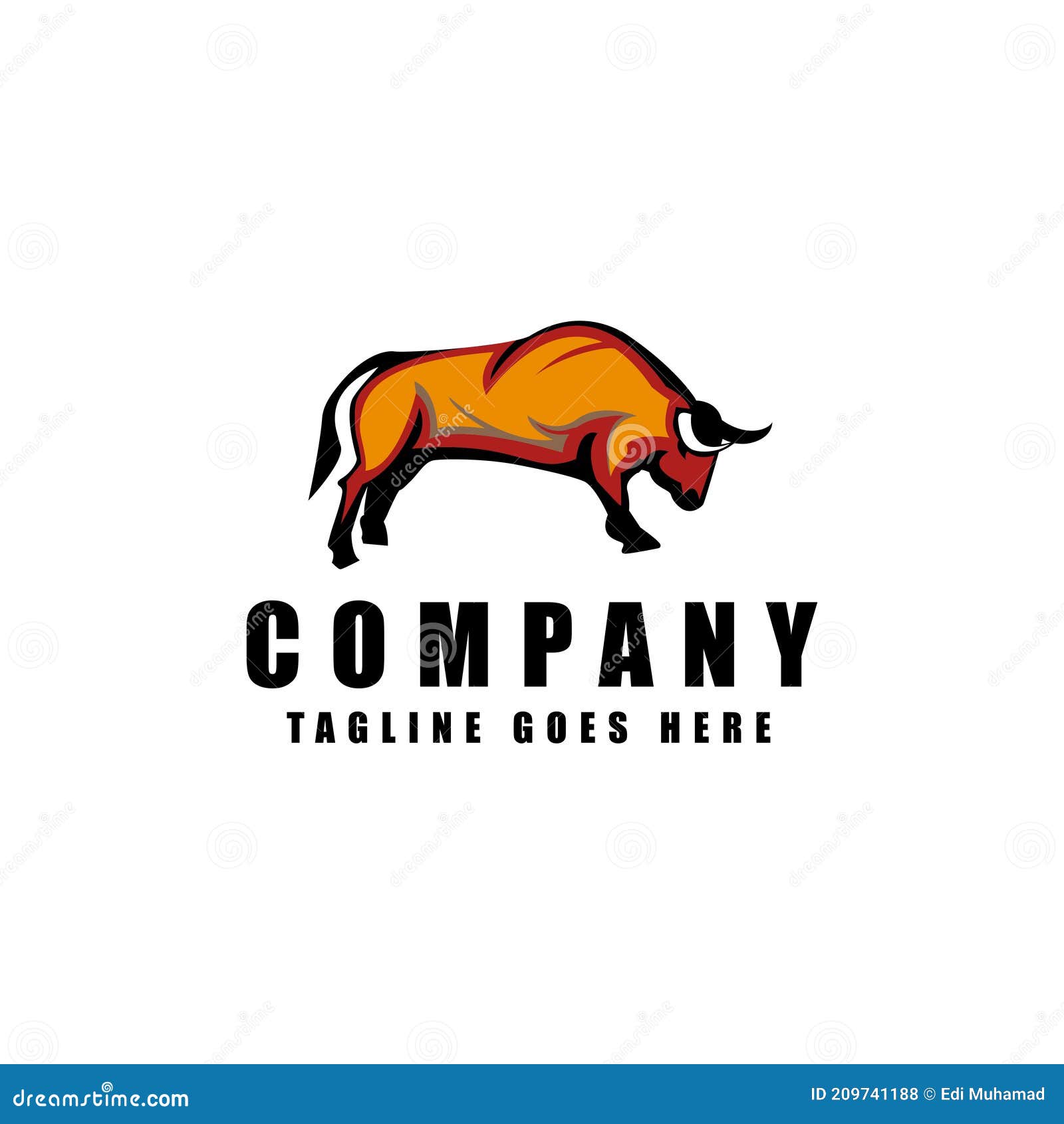 Animal Bull Logo wildliife stock vector. Illustration of beast - 209741188