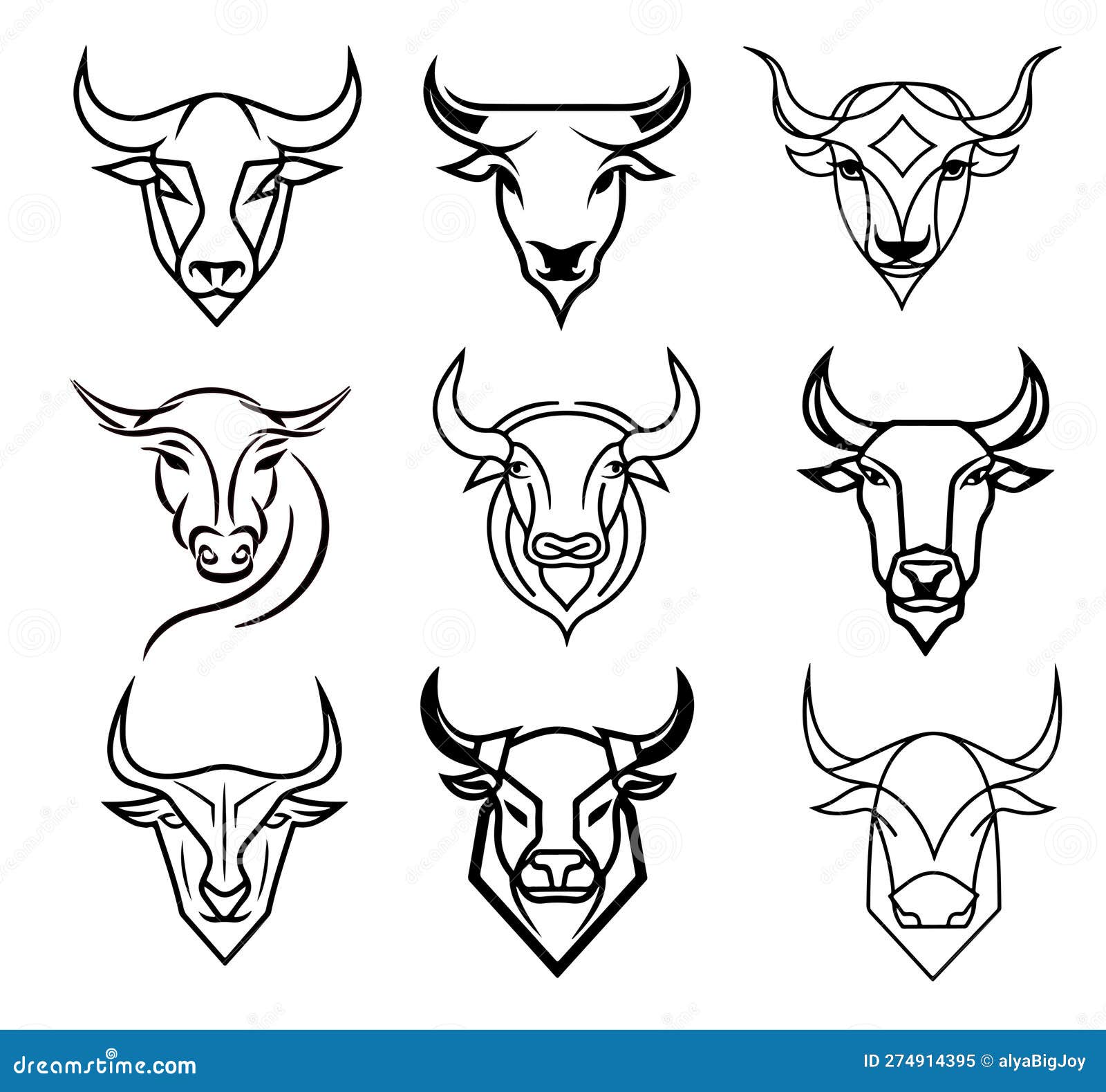 Bull Logo Sketch Hand Drawn Vector Illustration Stock Vector ...