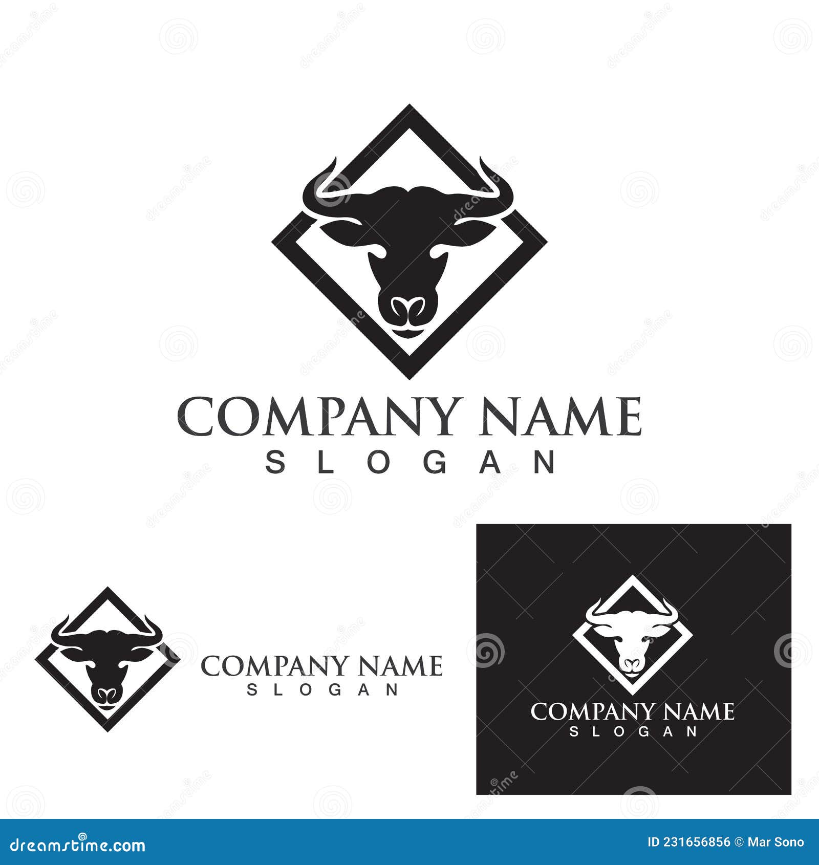 Bull Logo and Symbol Vector Stock Vector - Illustration of cartoon ...