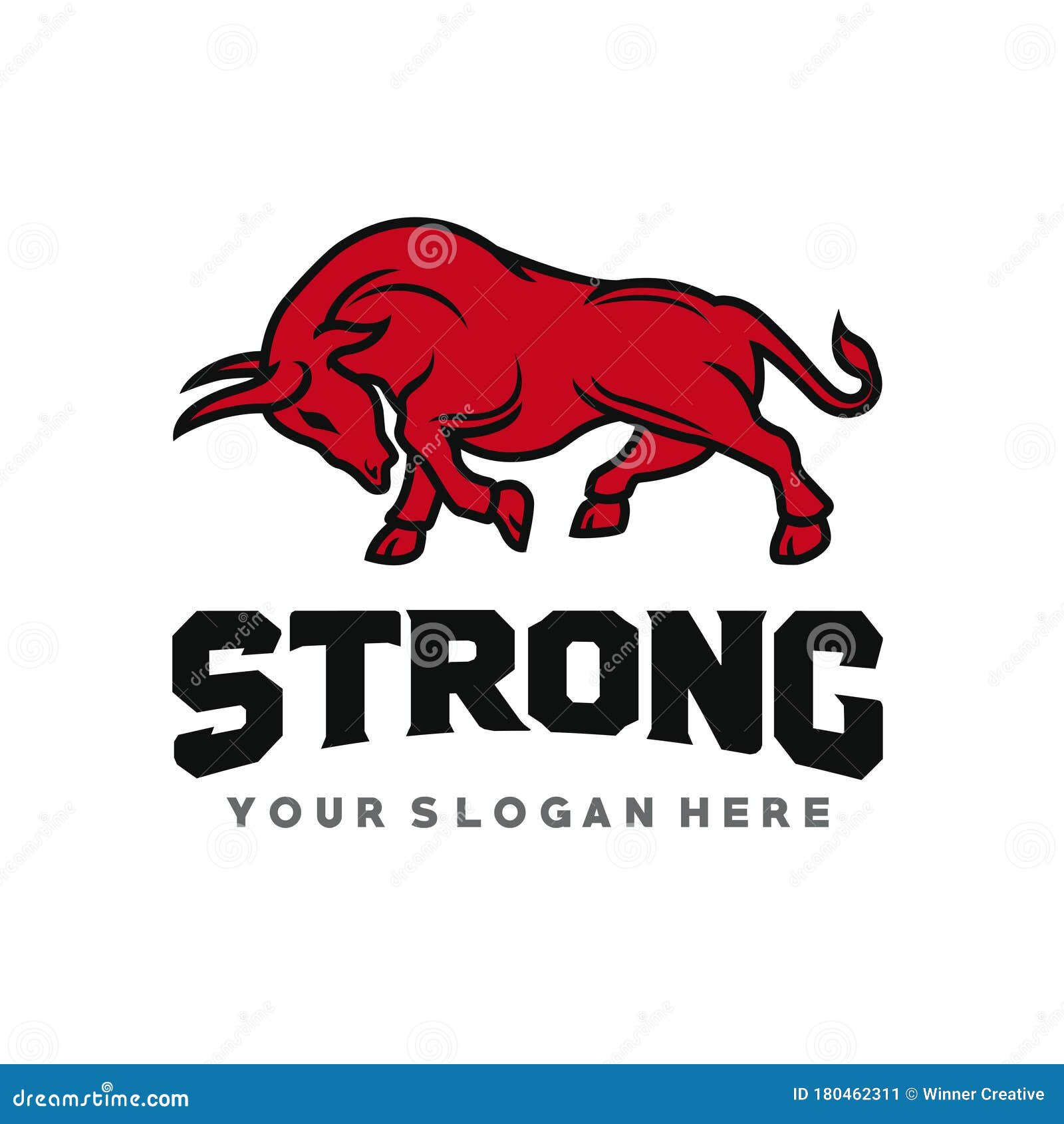 Bull Logo Vector stock vector. Illustration of aggressive - 180462311
