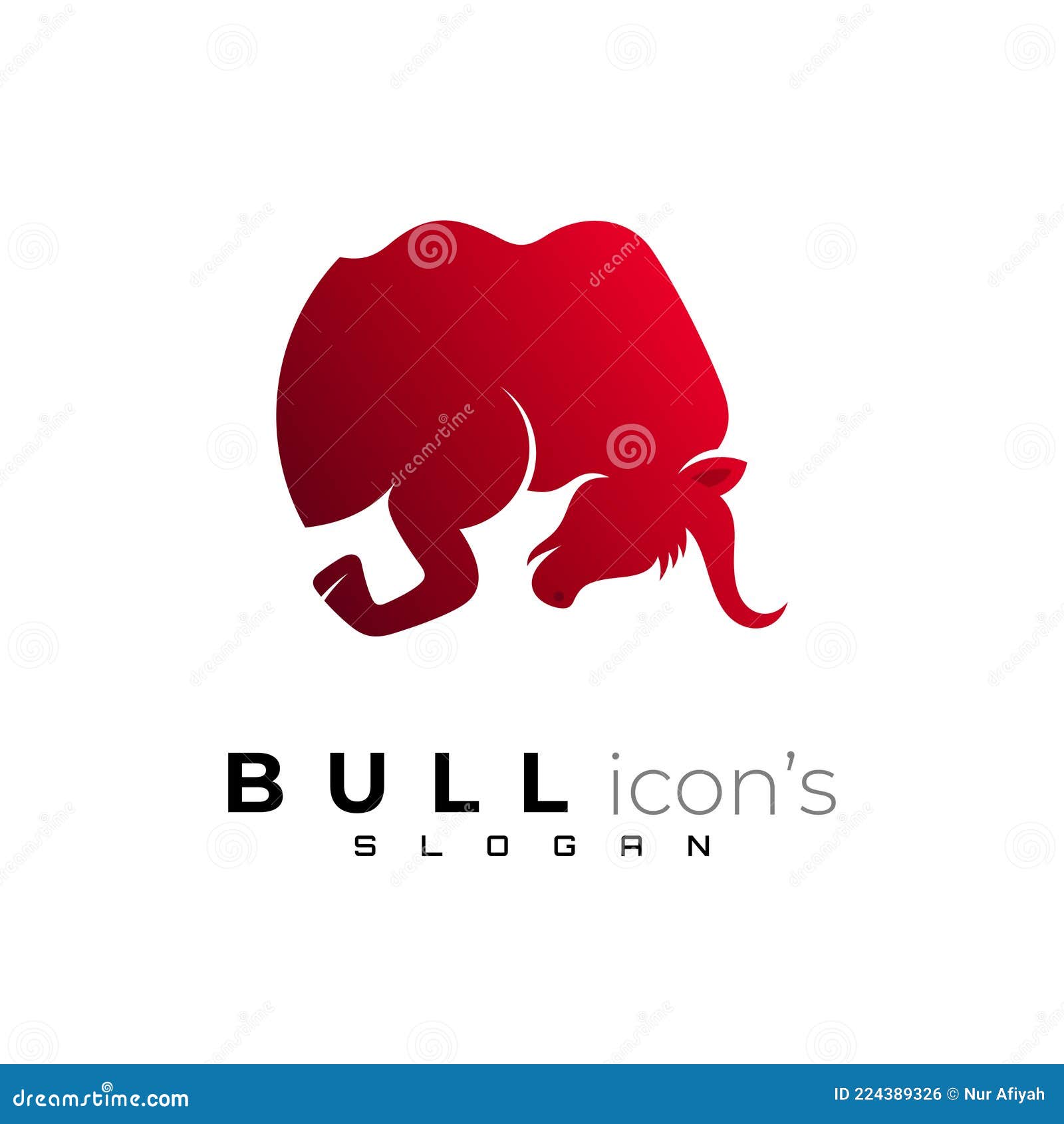 Bull Logos, Bull Logo with Red Color Stock Vector - Illustration of ...
