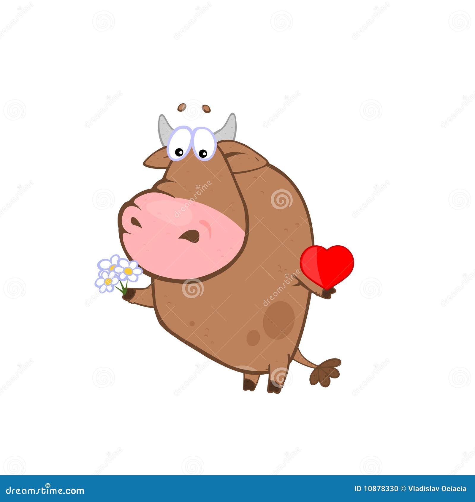 Bull love stock illustration. Illustration of happy, loving - 10878330