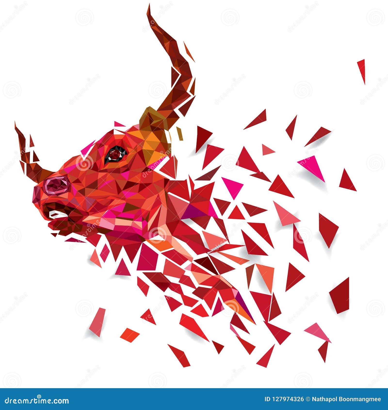 BULL Low Polygon Geometric Vector Stock Vector - Illustration of ...