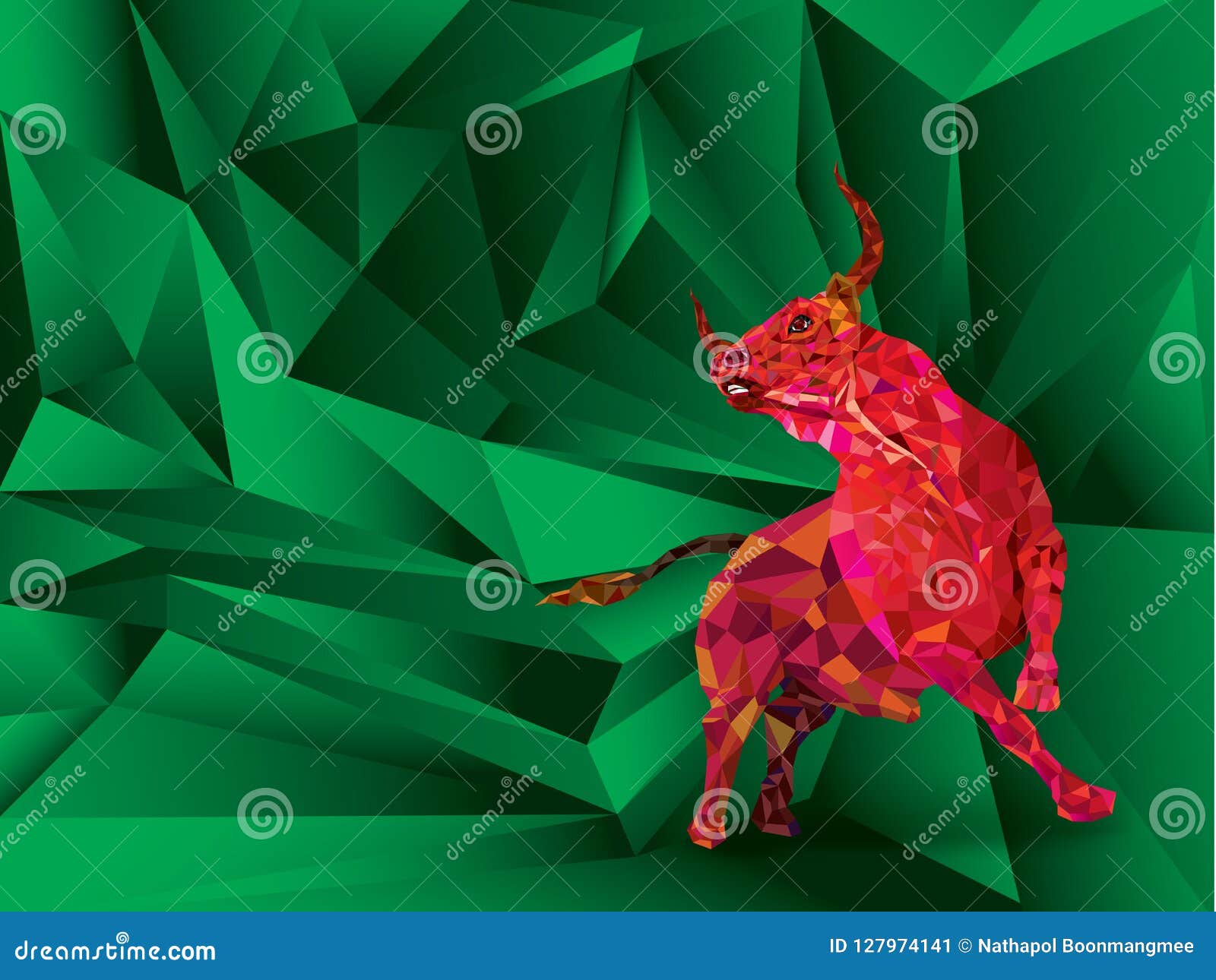 BULL Low Polygon Geometric Vector Stock Vector - Illustration of ...