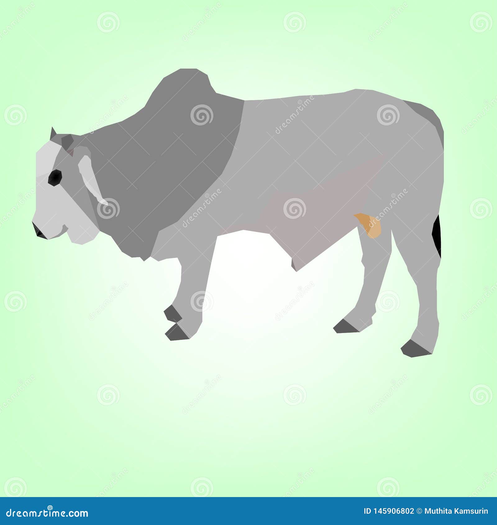 Bull Low Polygon Geometric Vector Stock Vector - Illustration of ...
