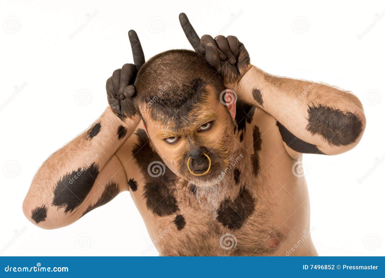 Bull man stock photo. Image of color, elbow, glance, black - 7496852