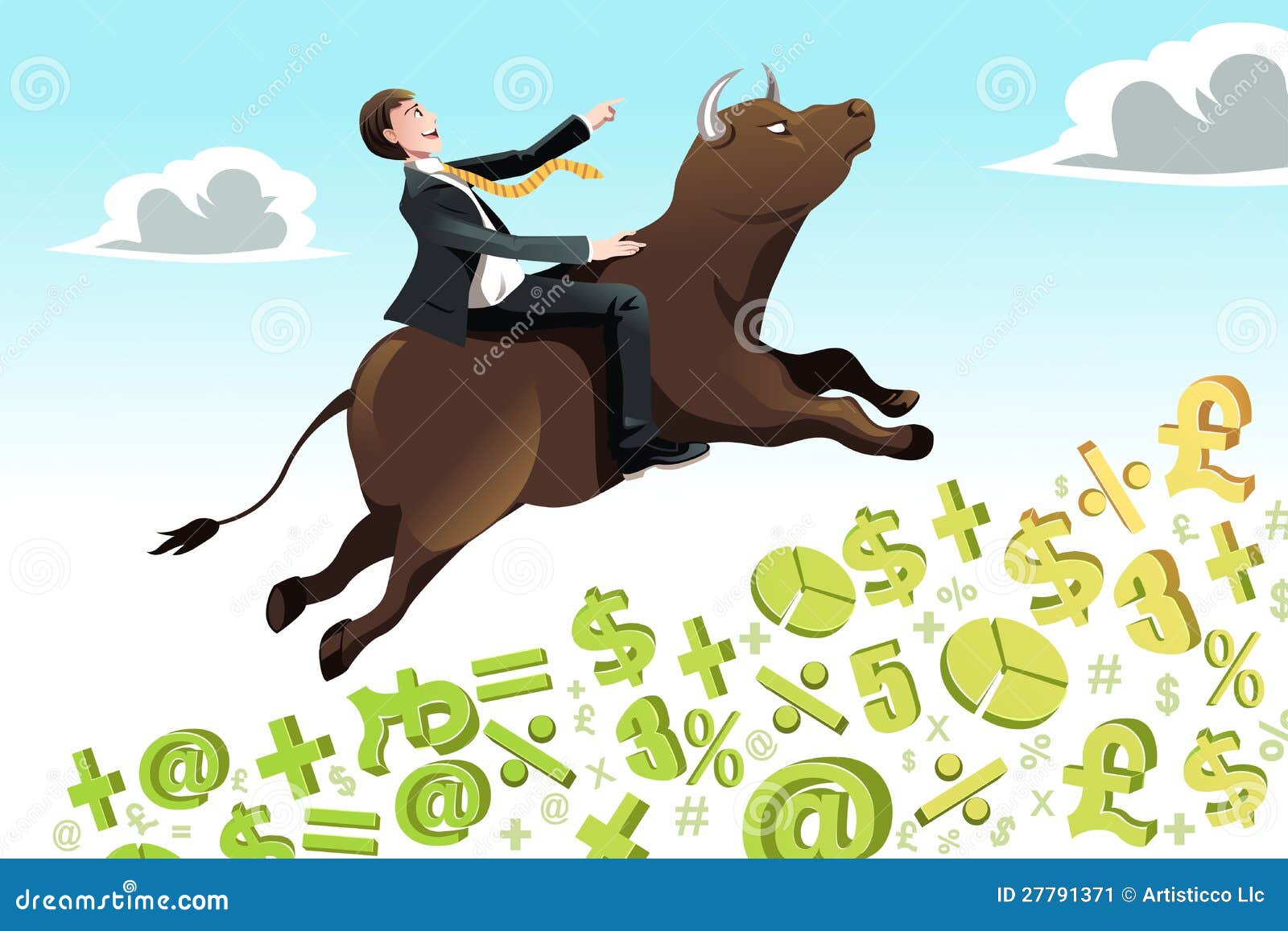 Bull market stock vector. Illustration of clipart, money - 27791371