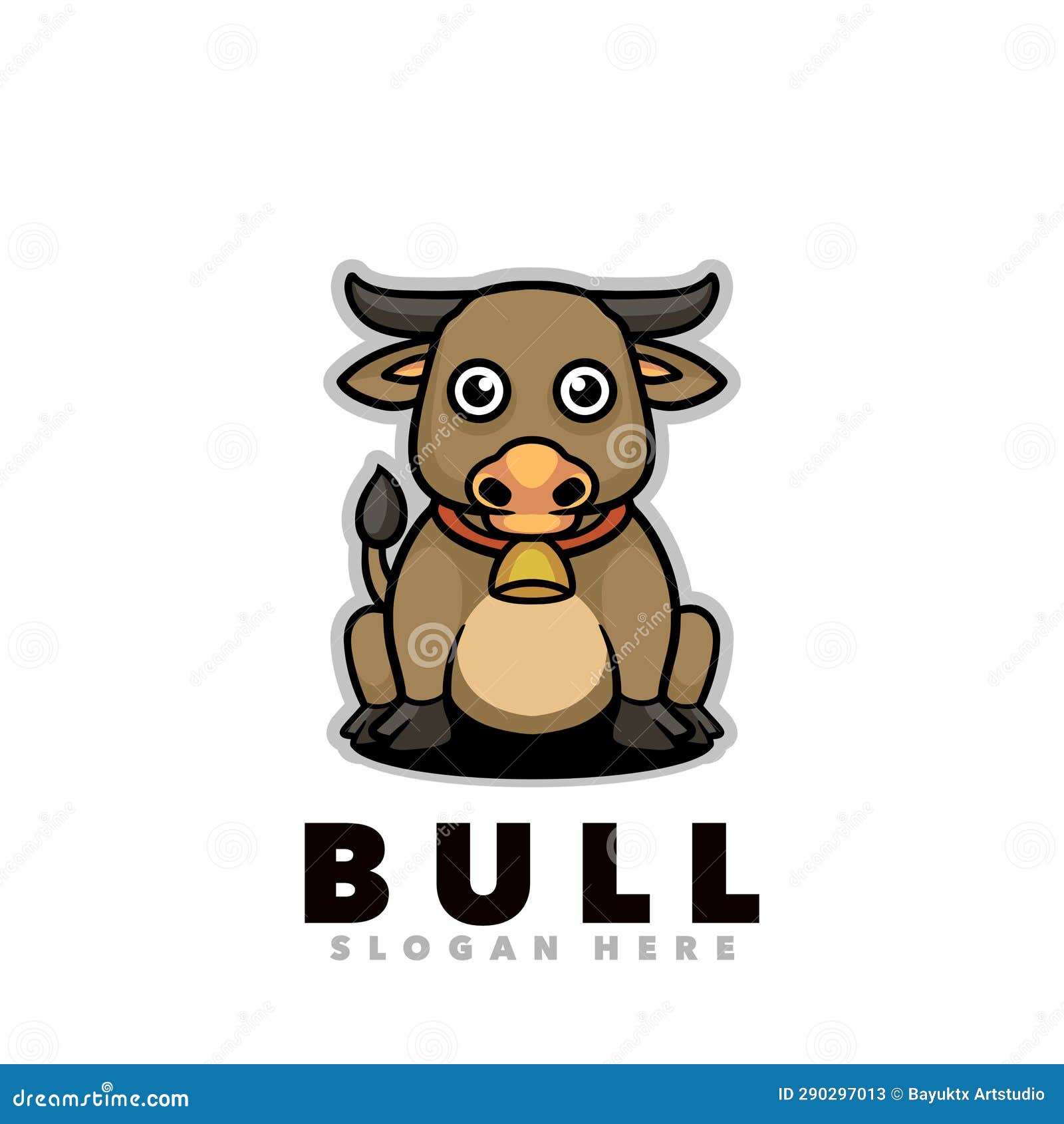 Bull mascot cartoon stock illustration. Illustration of animal - 290297013