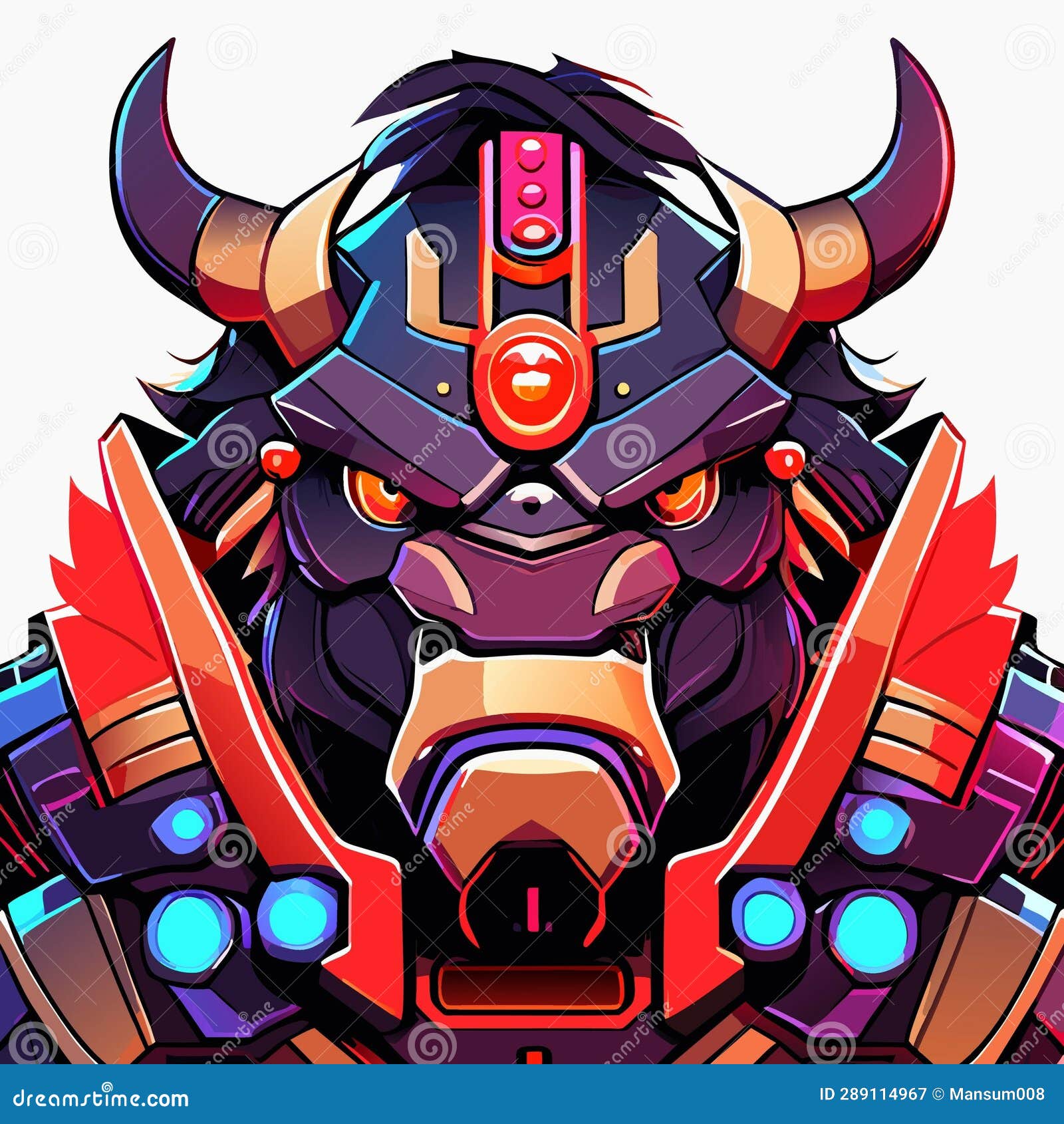 Bull Mascot Logo Design Template Stock Illustration - Illustration of ...