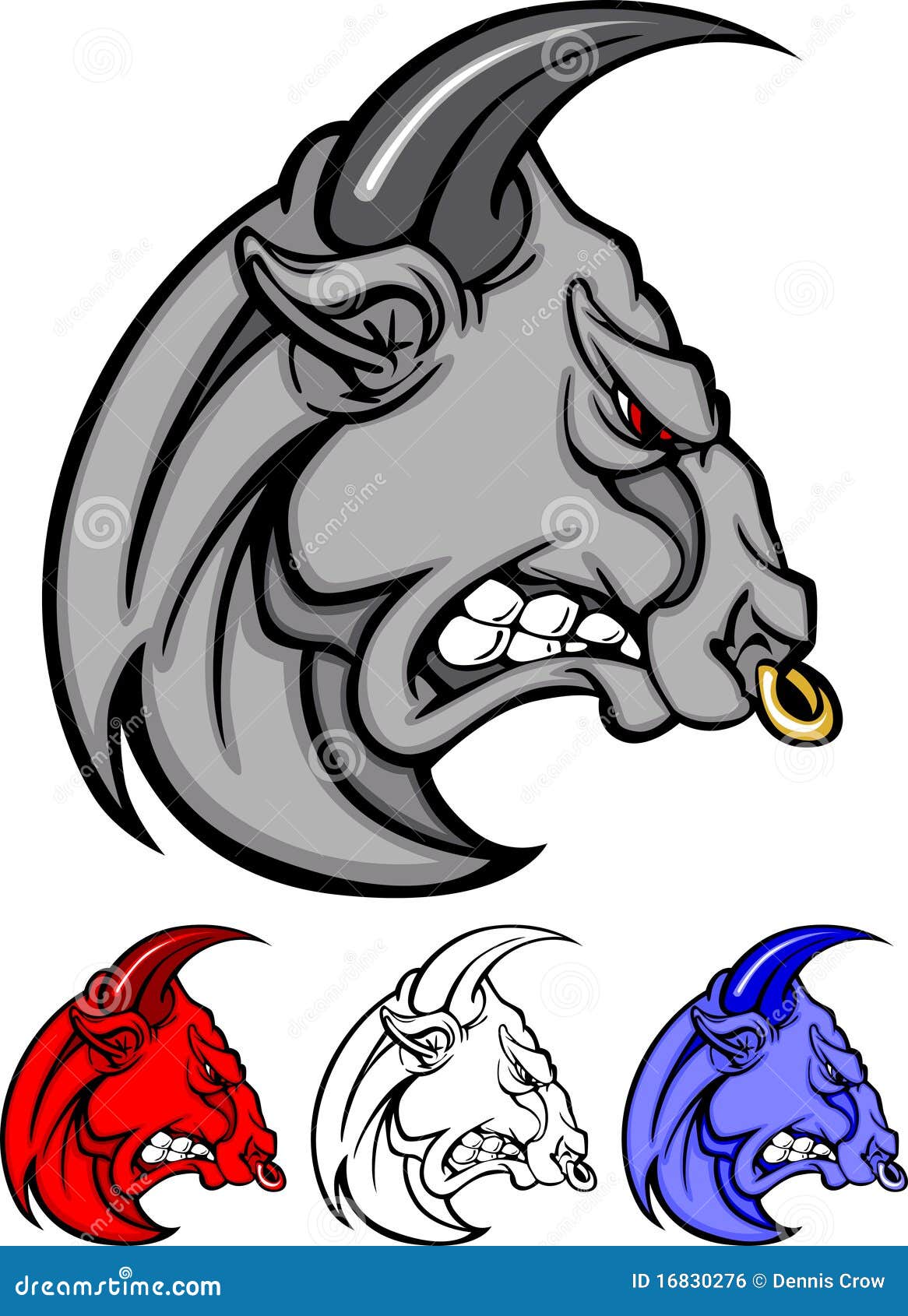 Bull Mascot Vector Logo stock vector. Illustration of horn - 16830276