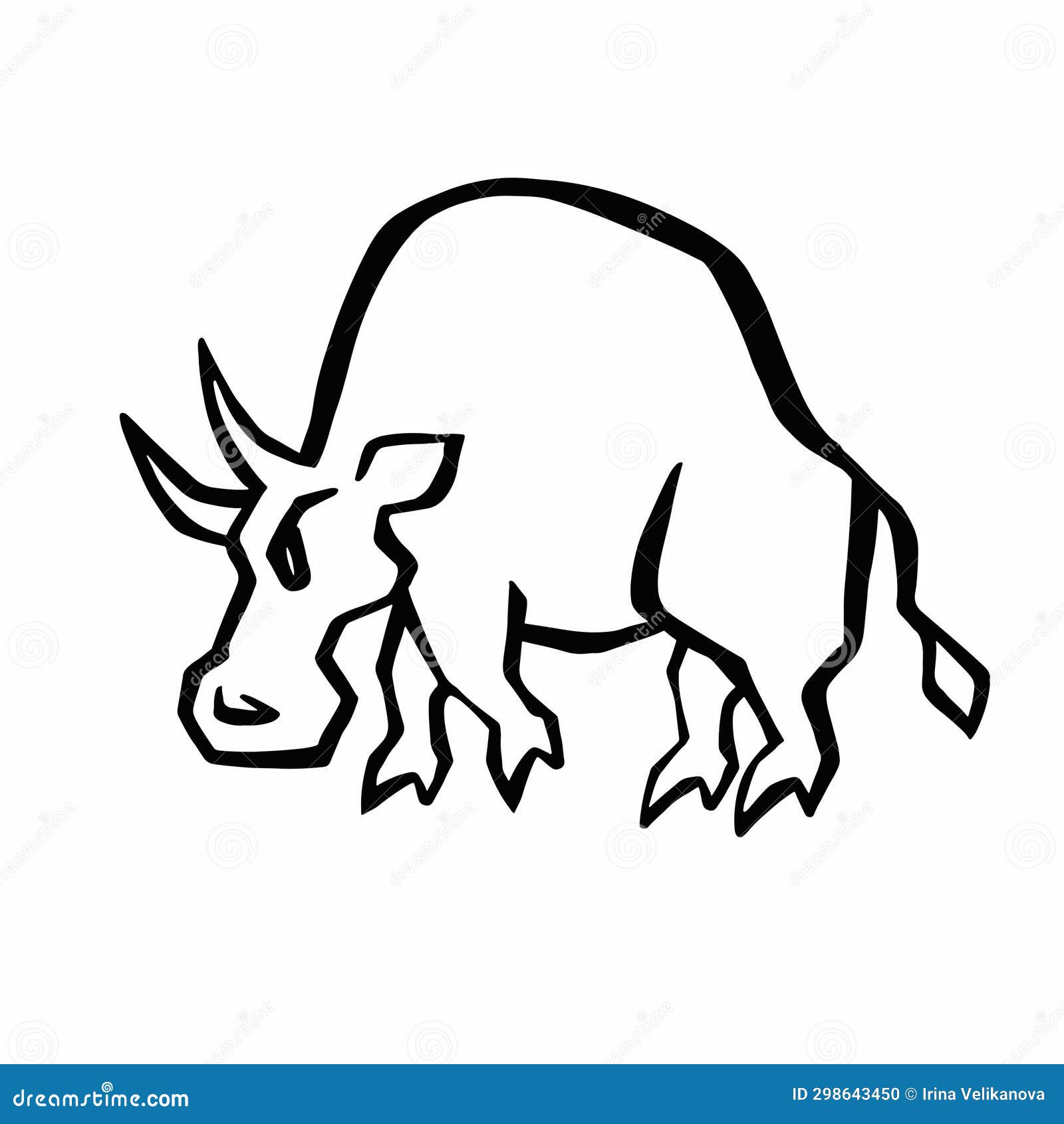 Bull Outline, Canine Line, Vector Illustration Eps 10 Stock Vector ...