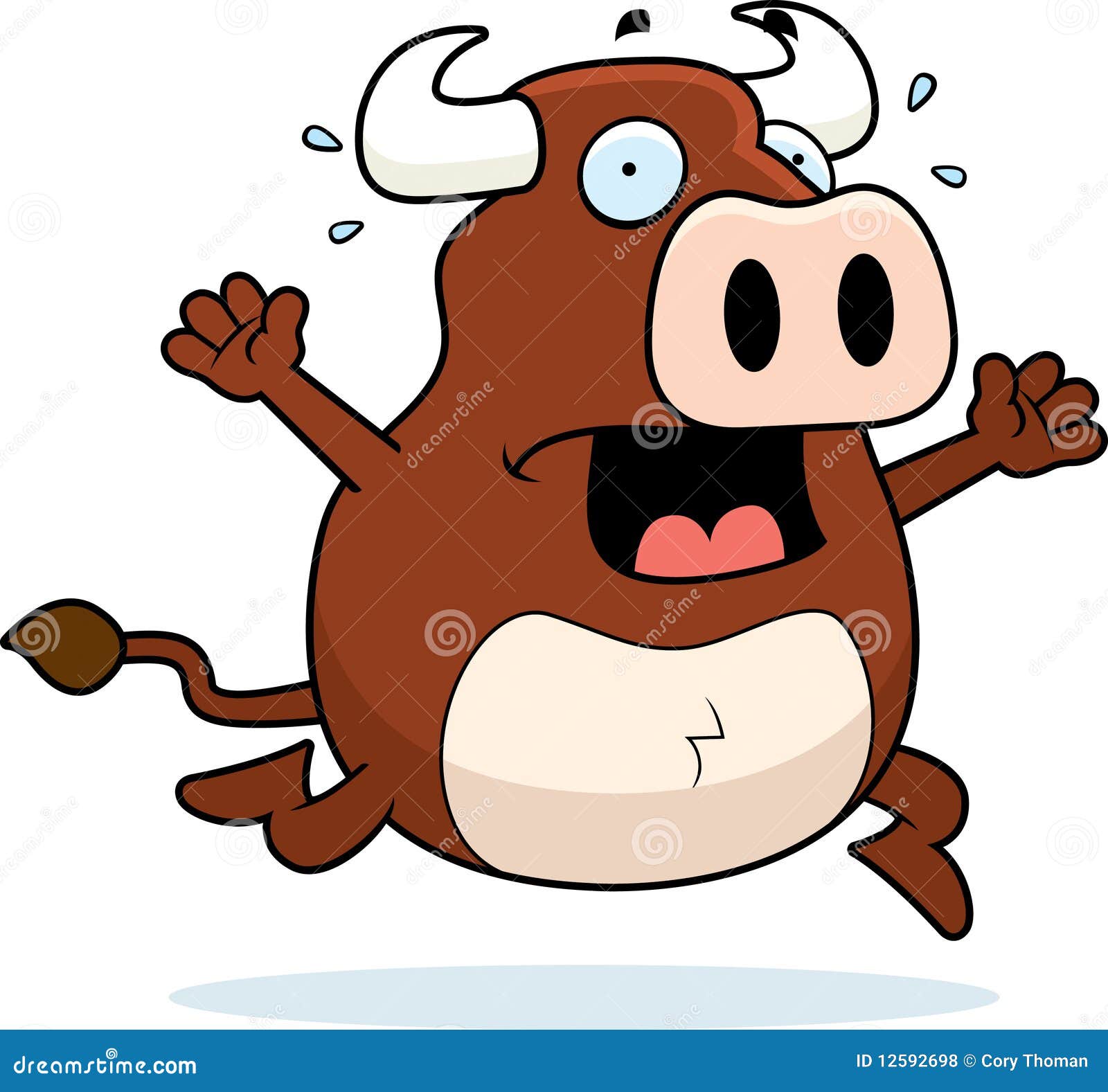 Bull Panic stock vector. Illustration of cartoon, running - 12592698