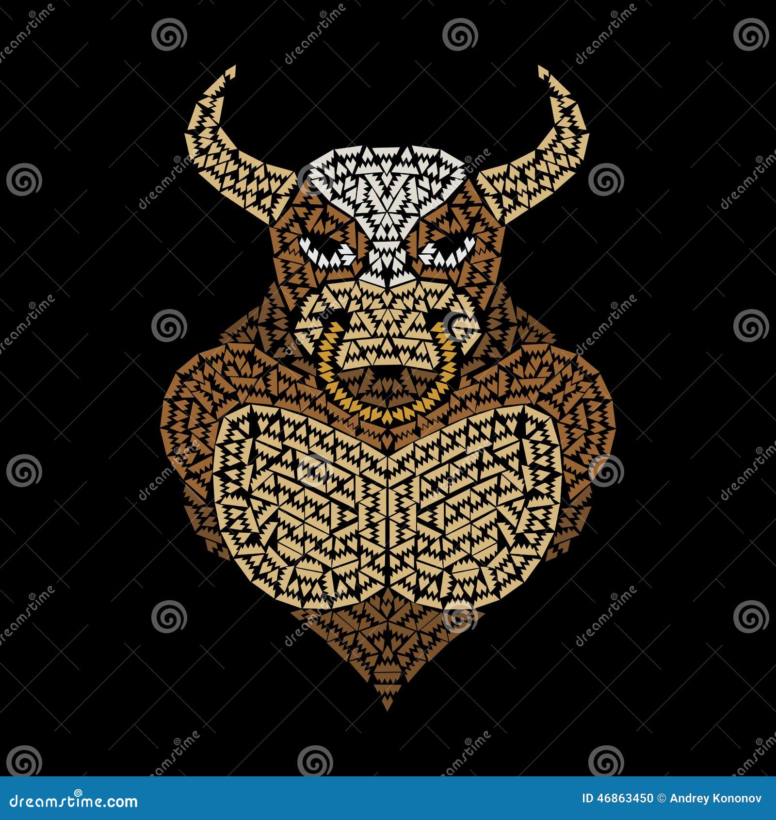 Bull pattern stock vector. Illustration of brown, character - 46863450