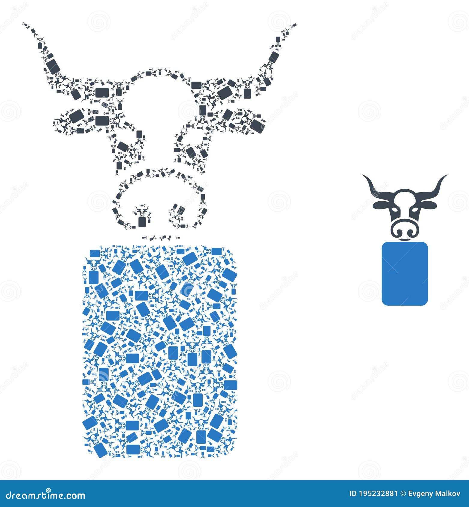 Bull Person Recursive Mosaic of Self Icons Stock Vector - Illustration ...