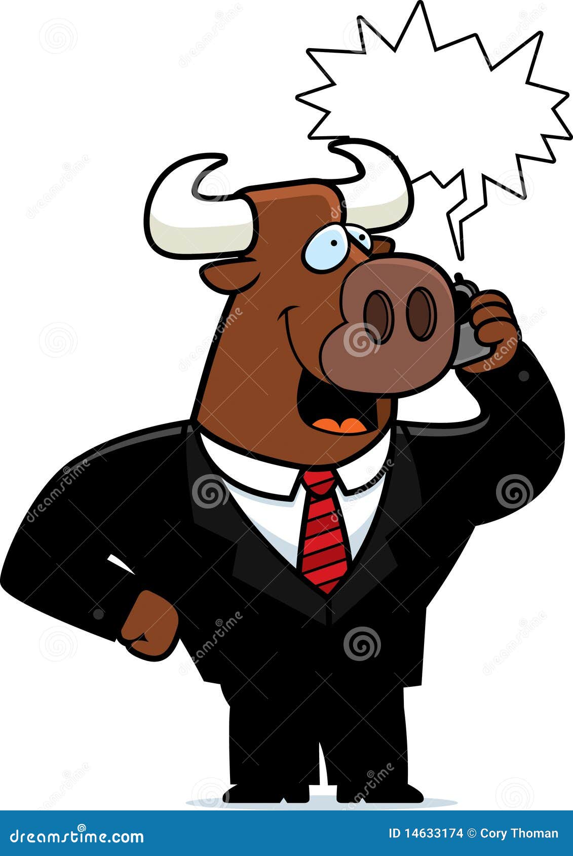 Bull Phone stock vector. Illustration of happy, cartoon - 14633174