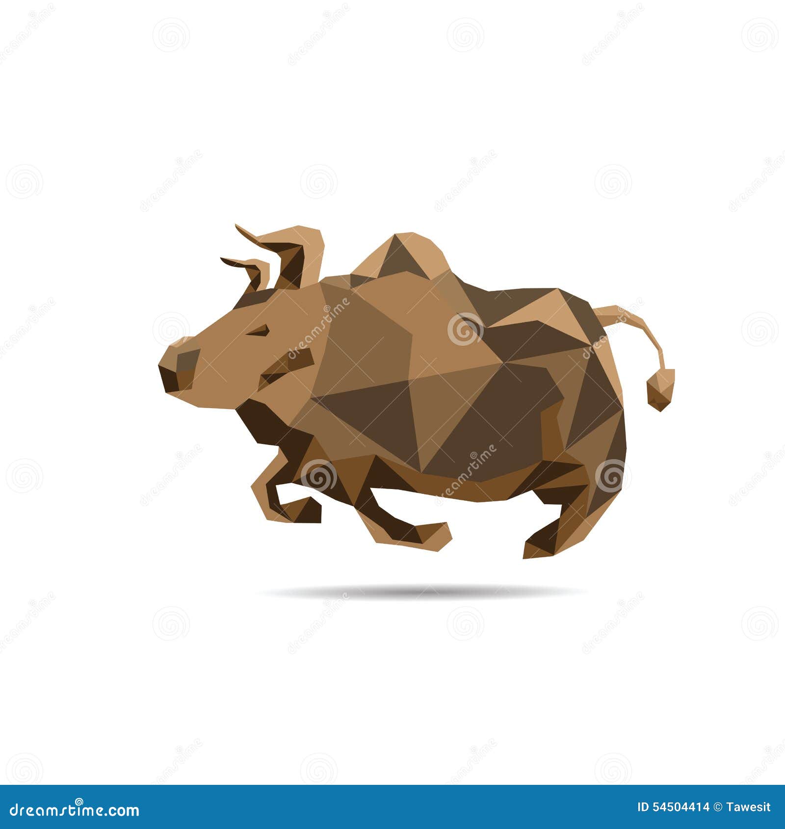 Bull polygon stock vector. Illustration of polygon, head - 54504414