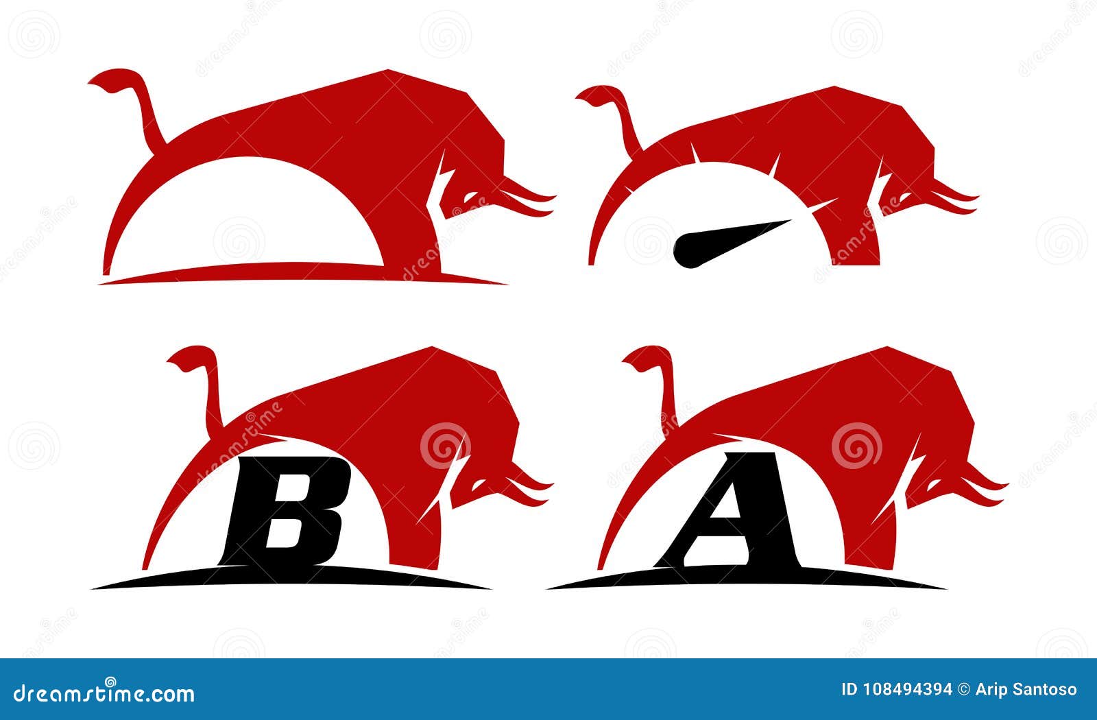 Bull Power Template Set stock vector. Illustration of bundle - 108494394