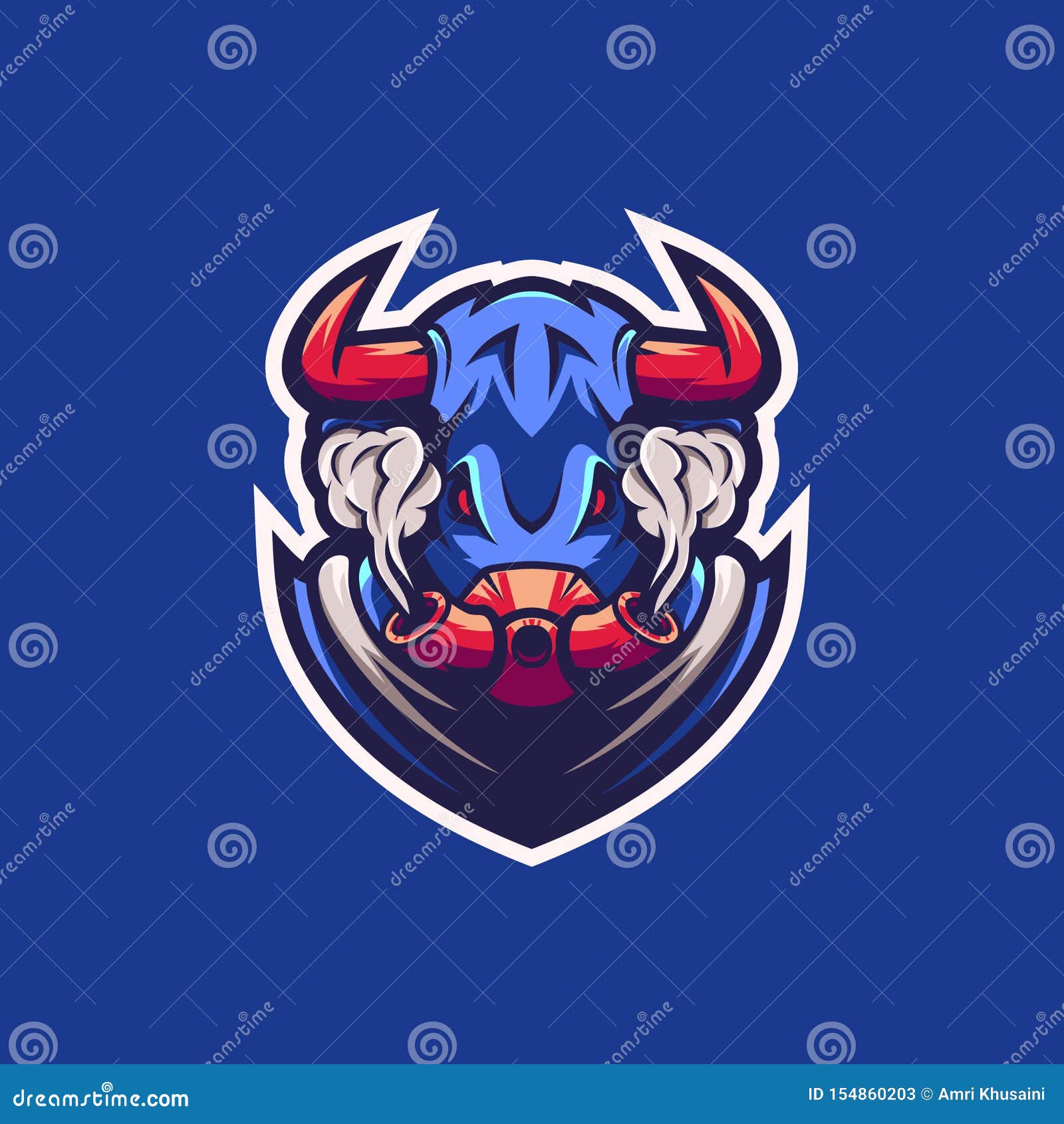 Bull premium vector stock illustration. Illustration of mascot - 154860203