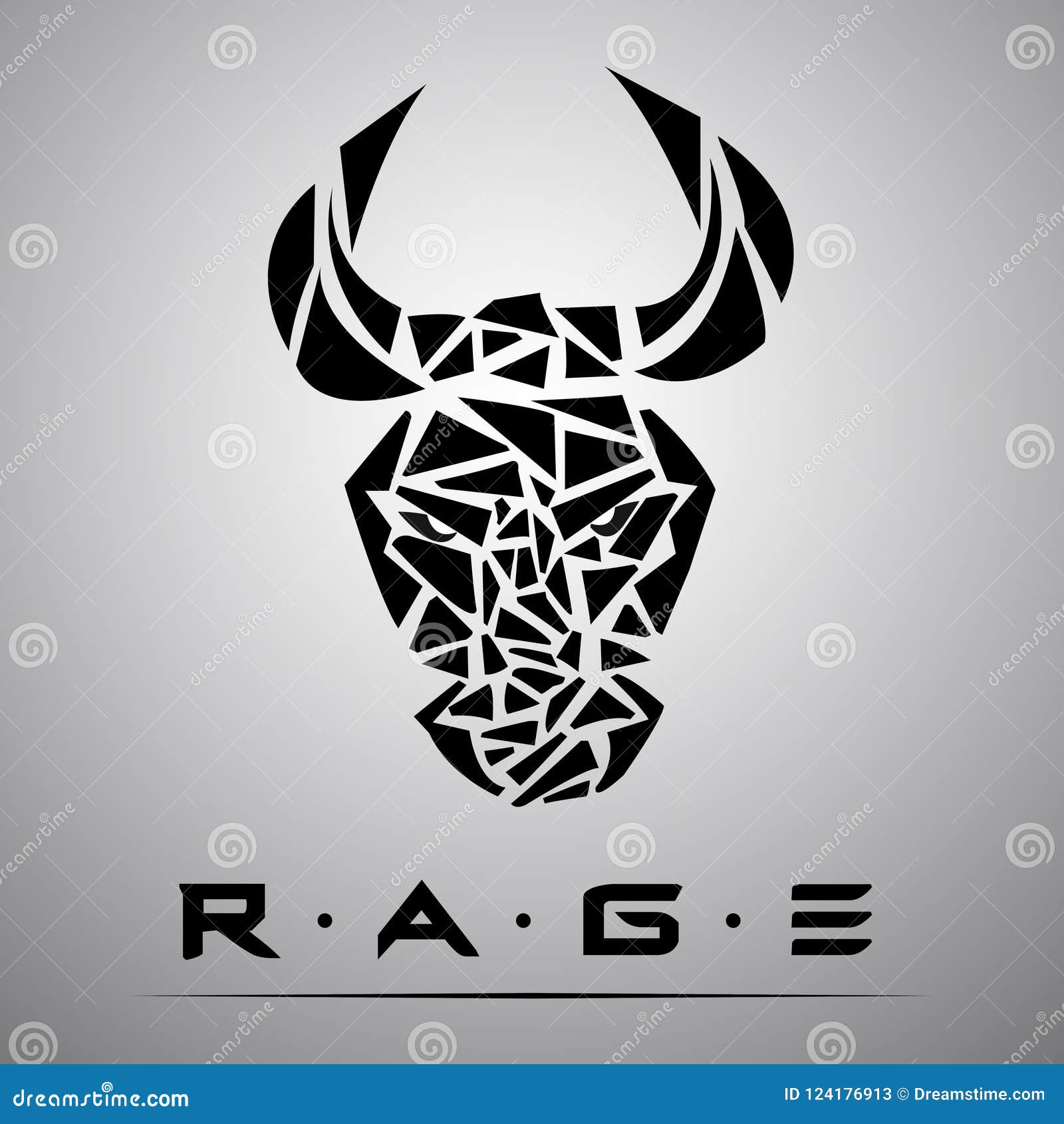 Bull Rage orig style stock illustration. Illustration of abstract ...
