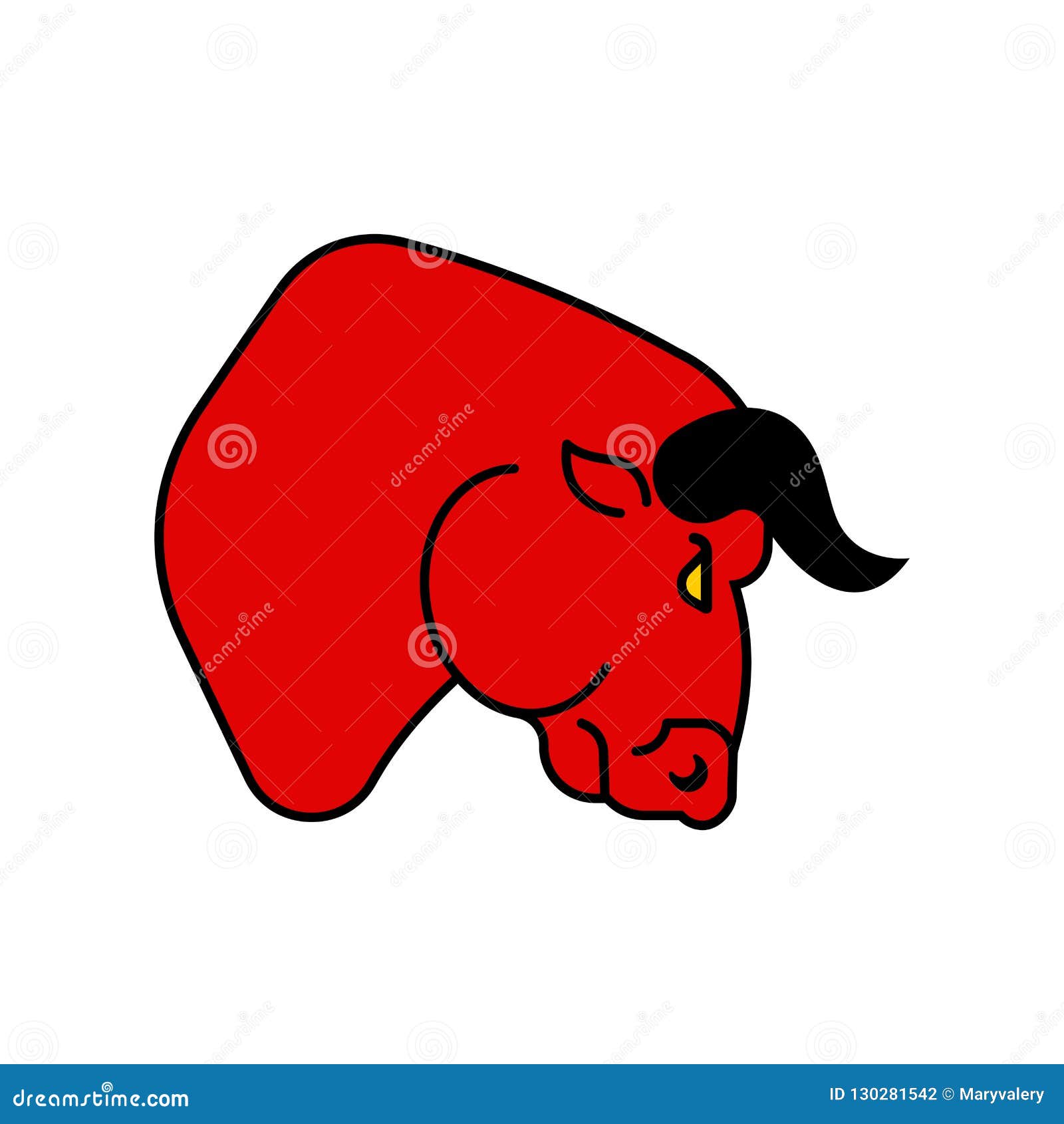 Bull Red Strong Face. Big Power Buffalo Head Stock Vector ...
