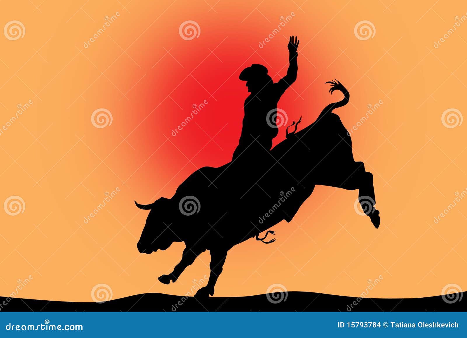 Bull Riding Vector Illustration | CartoonDealer.com #66917942