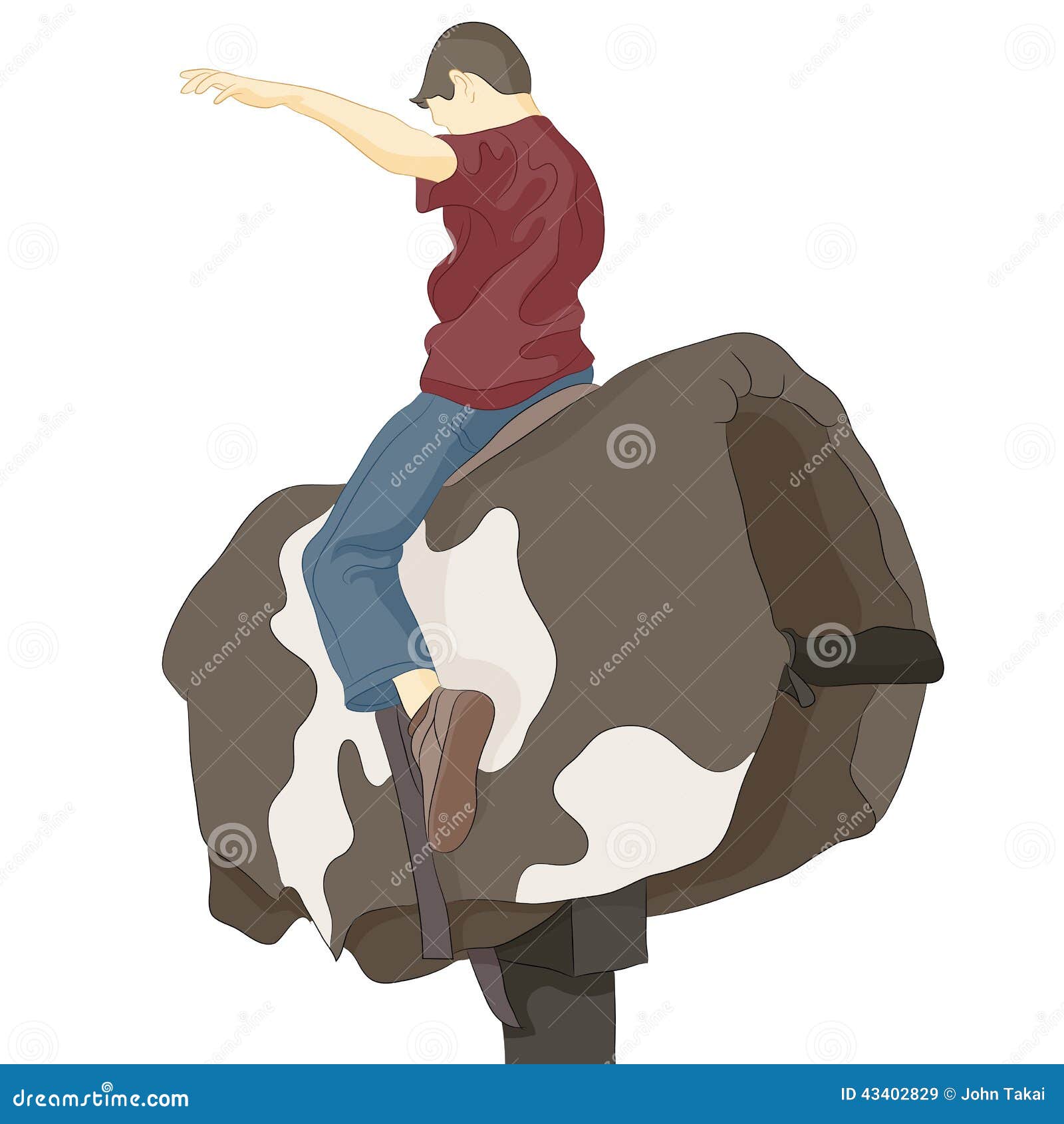 Bull Riding Vector Illustration | CartoonDealer.com #66917942