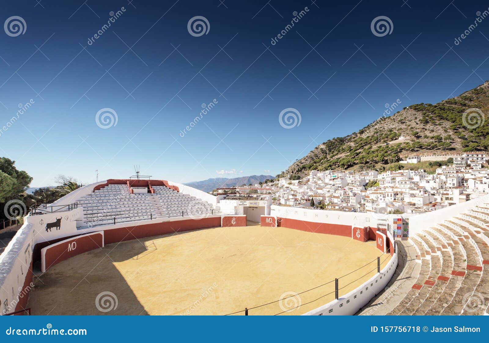 Bull Ring in the Hill Top Town Mijas in Spain Editorial Stock Photo ...