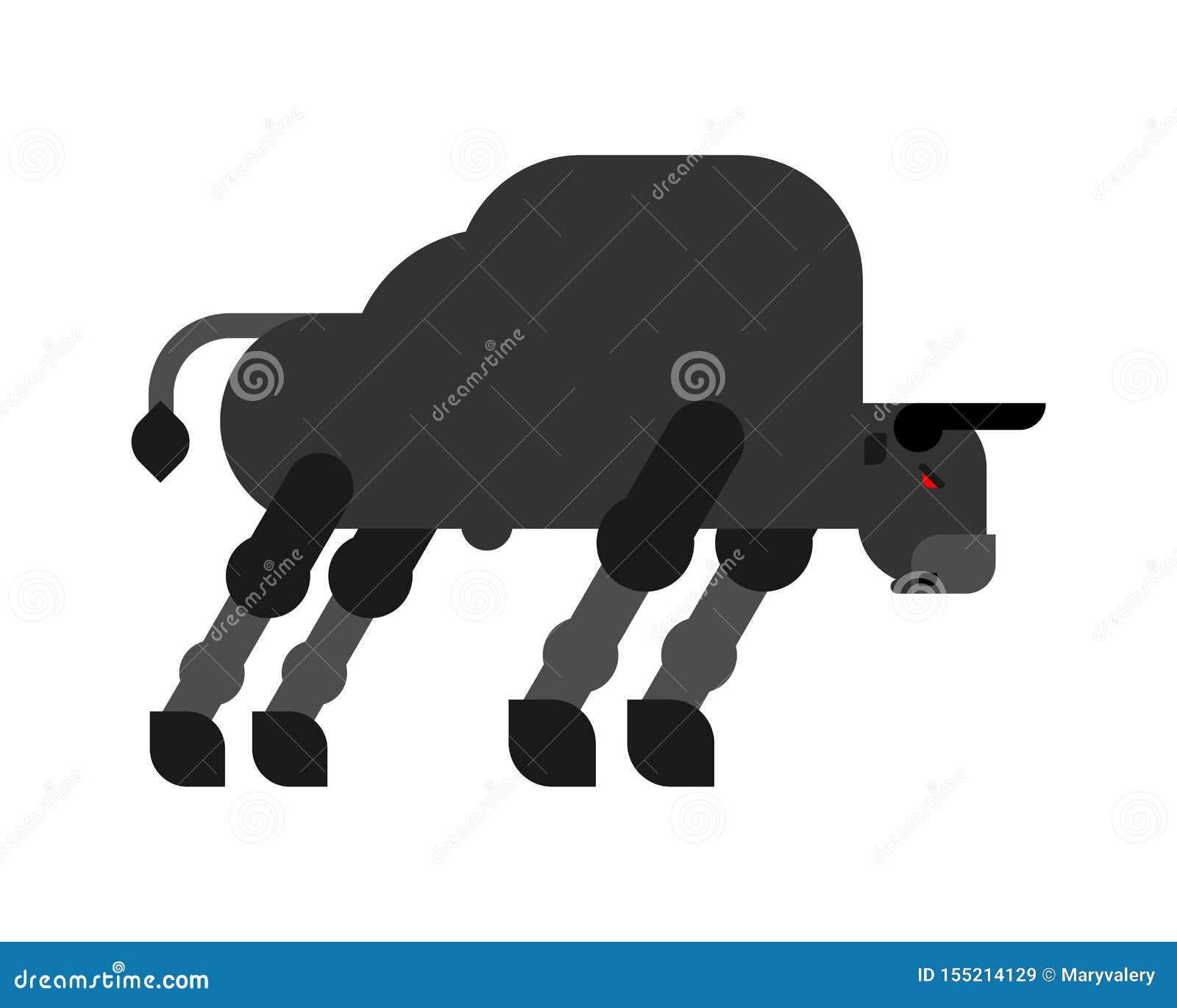 Bull Run Cartoon Isolated. Ox Vector Illustration Stock Vector ...
