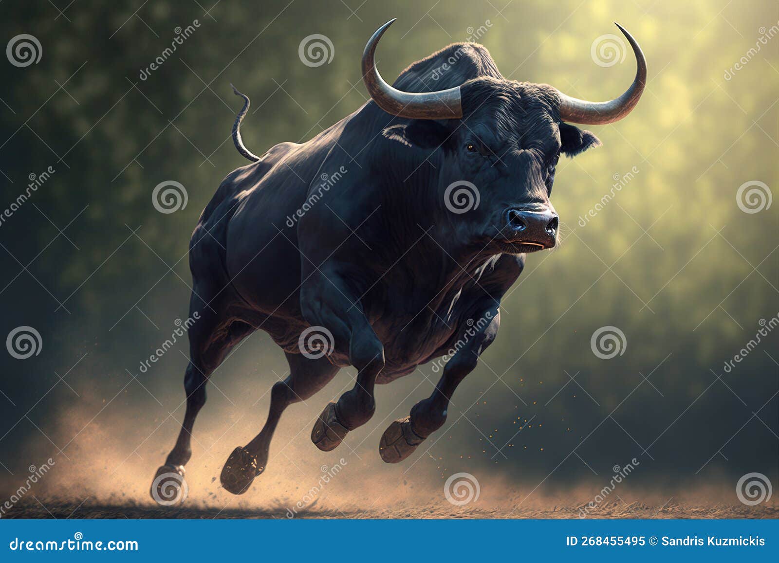 Bull Run Fast. Generative AI Stock Illustration - Illustration of farm ...