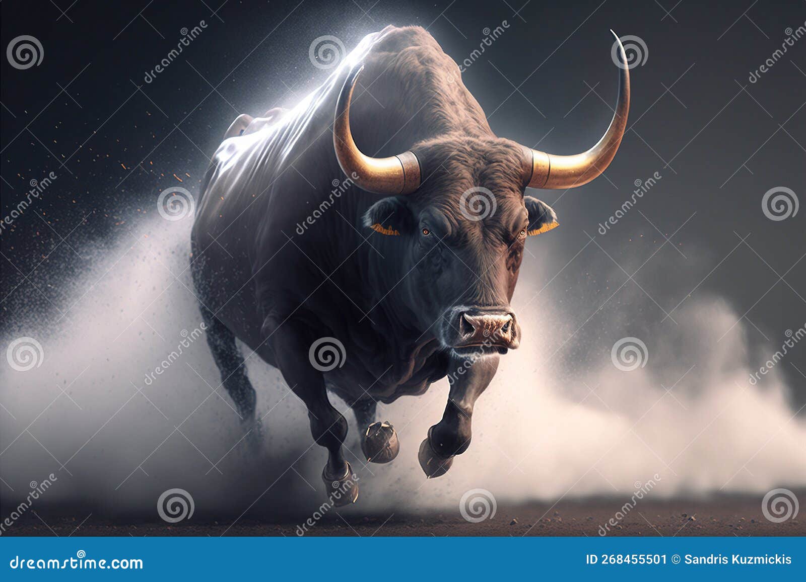 Bull Run Fast. Generative AI Stock Illustration - Illustration of black ...