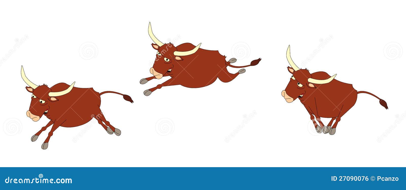 Bull running stock vector. Illustration of humor, animal - 27090076