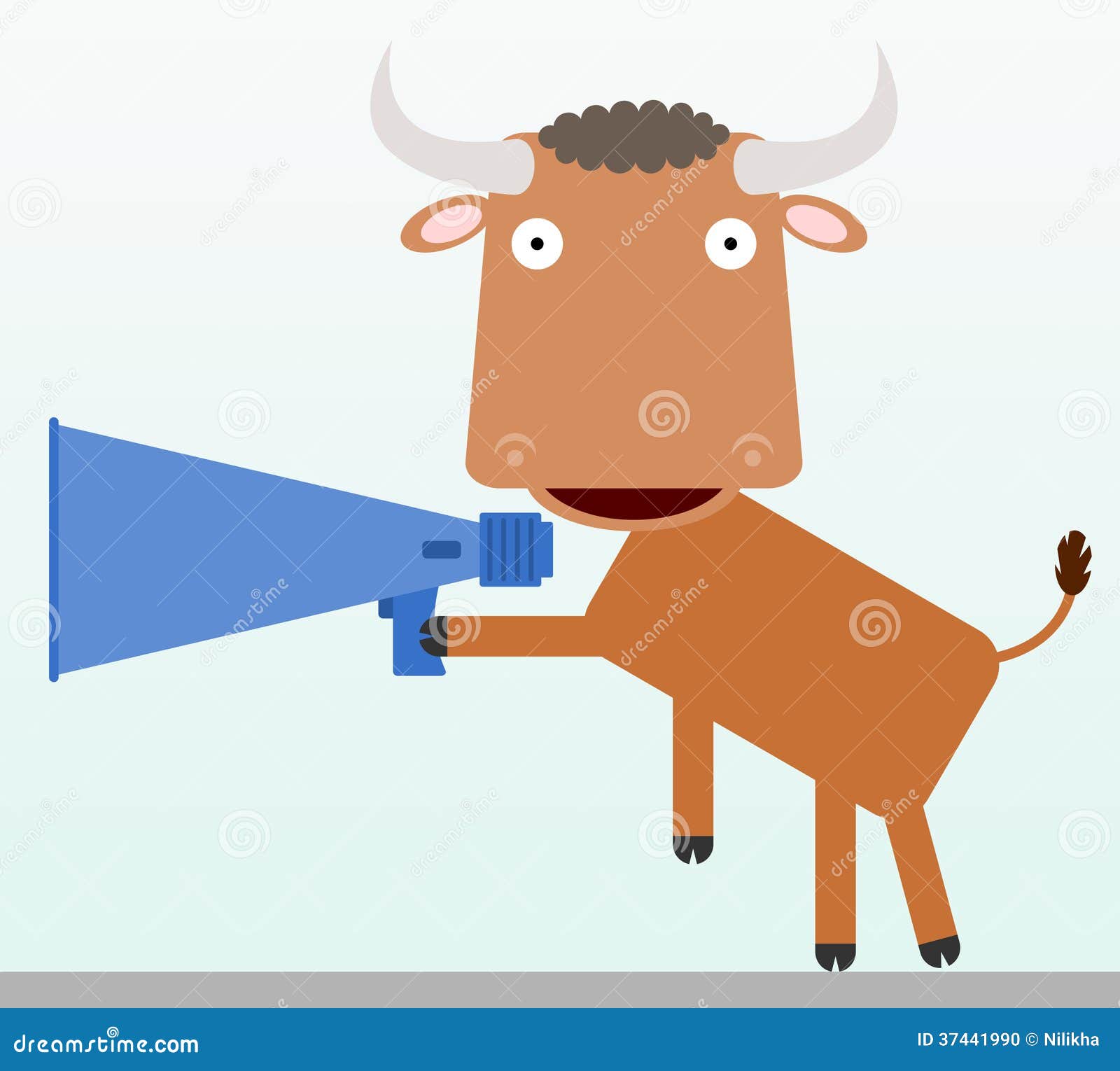 Bullâ€™s bullhorn stock illustration. Illustration of humor - 37441990