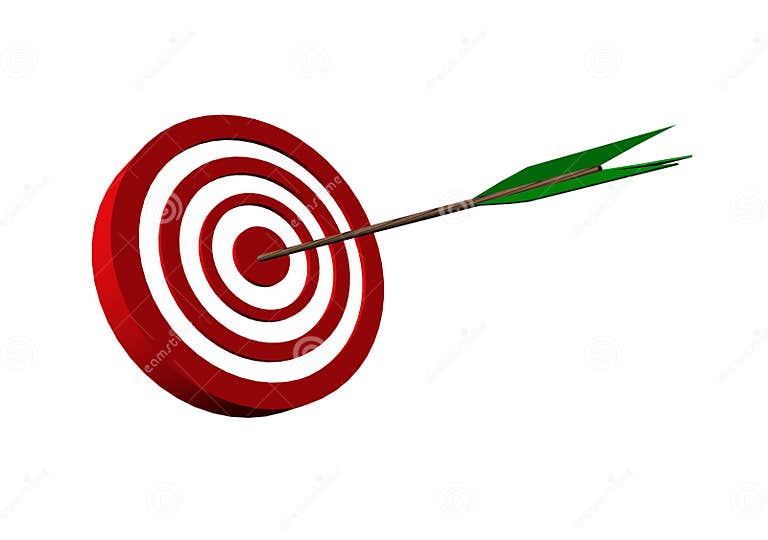 Bull S Eye Target with Arrow Stock Illustration - Illustration of arrow ...