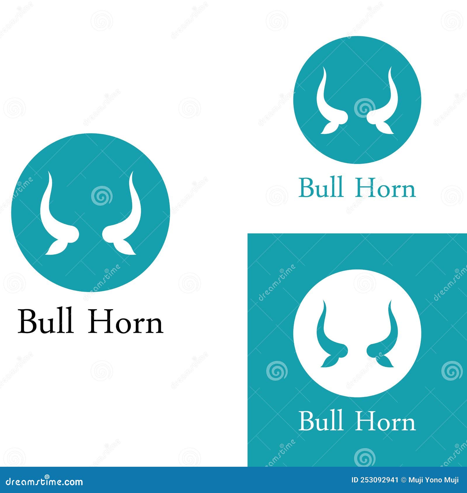 Bull S Head Horn Logo. Using a Vector Illustration Template Design ...