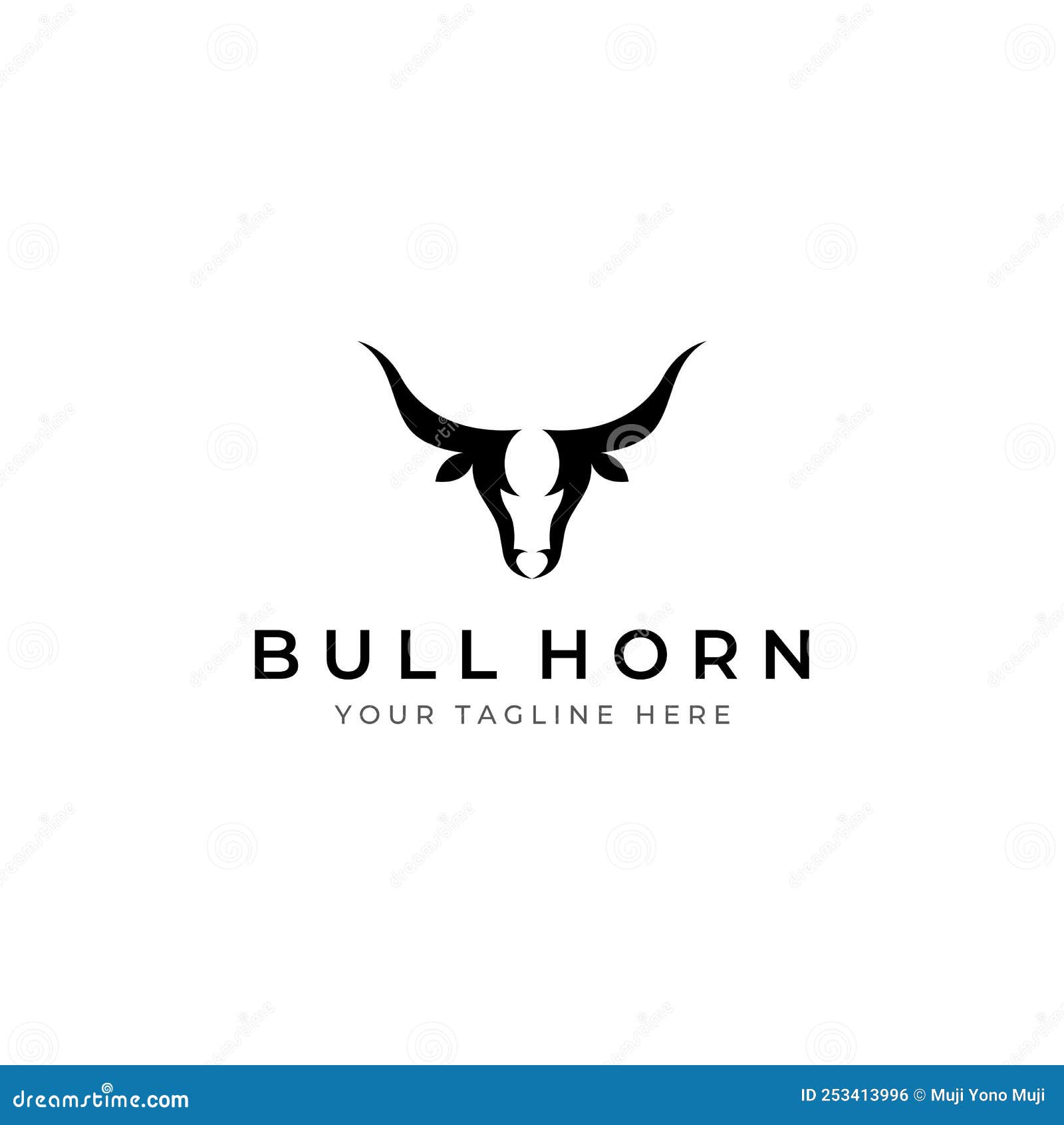 Bull S Head Horn Logo. Using a Vector Illustration Template Design ...