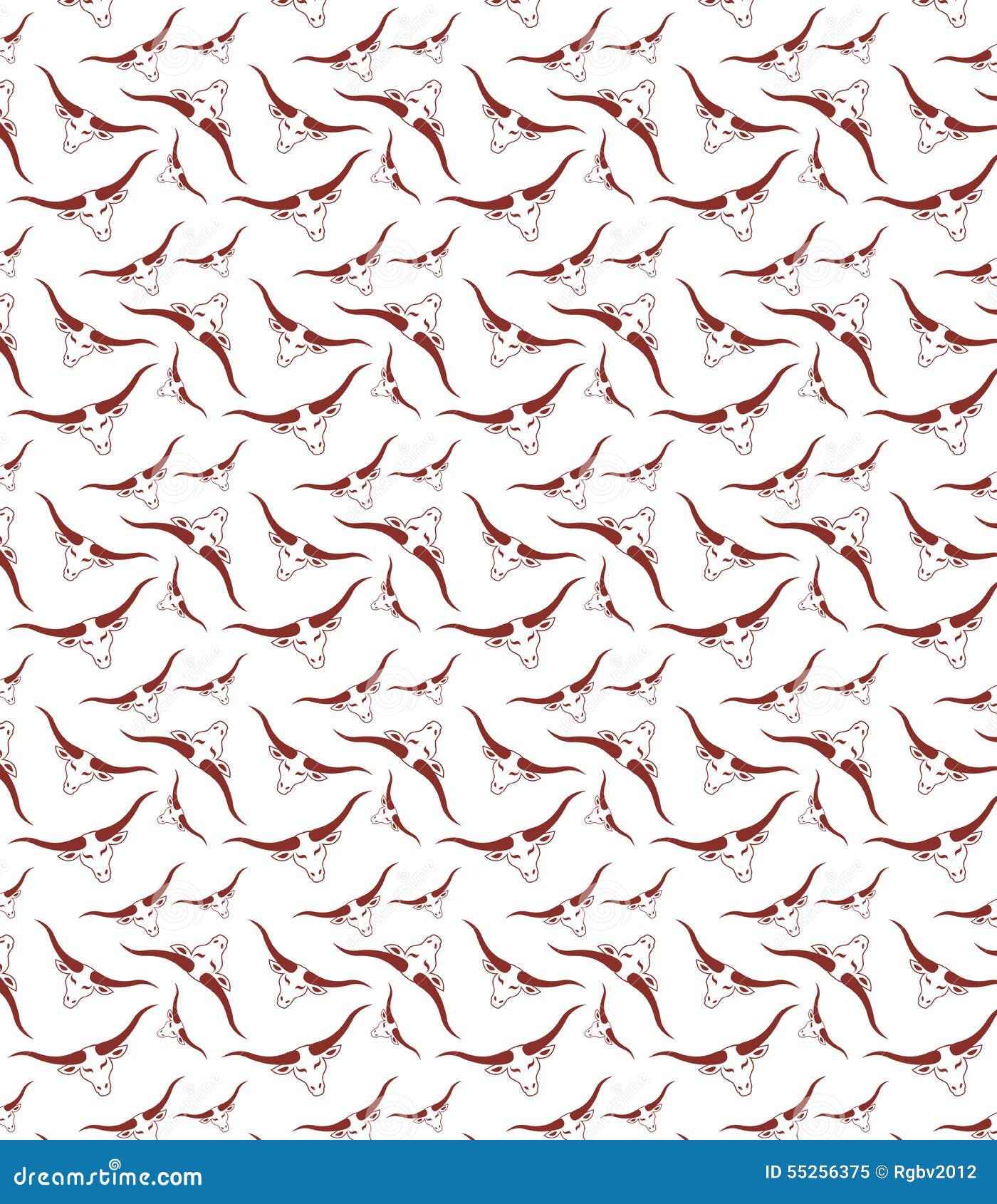 Bull Seamless pattern stock vector. Illustration of pattern - 55256375