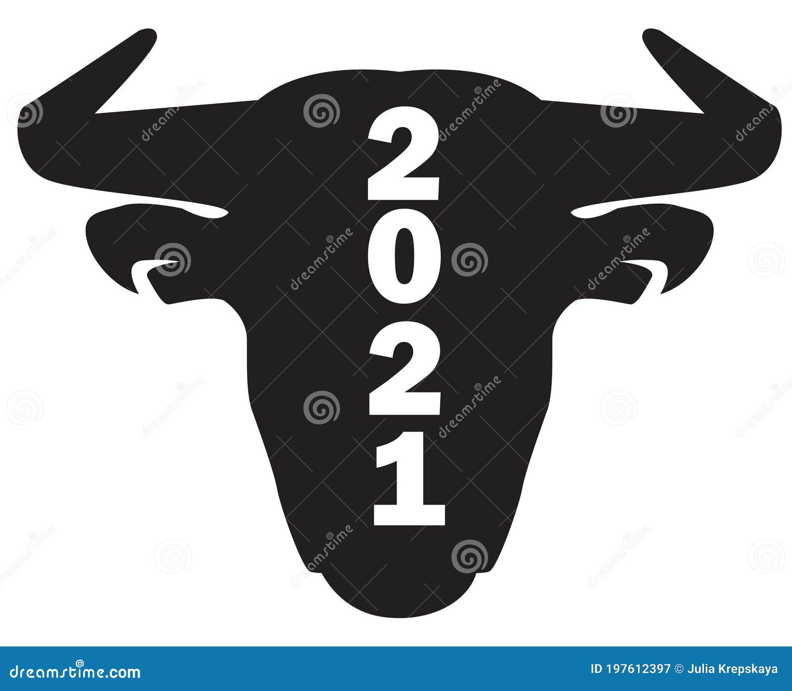 Bull shadow 4 stock vector. Illustration of mammal, buffalo - 197612397