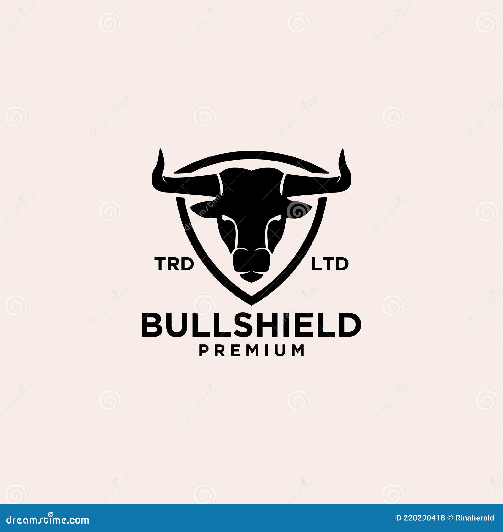 Bull Shield Vector Logo Design Stock Illustration - Illustration of ...