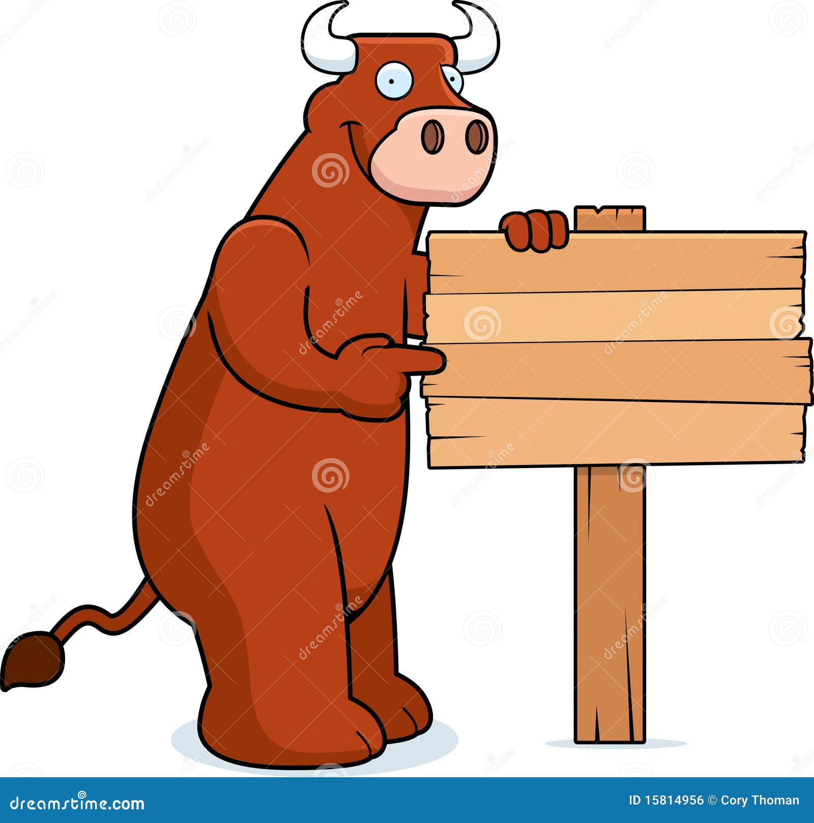 Bull Sign stock vector. Illustration of cartoon, post - 15814956