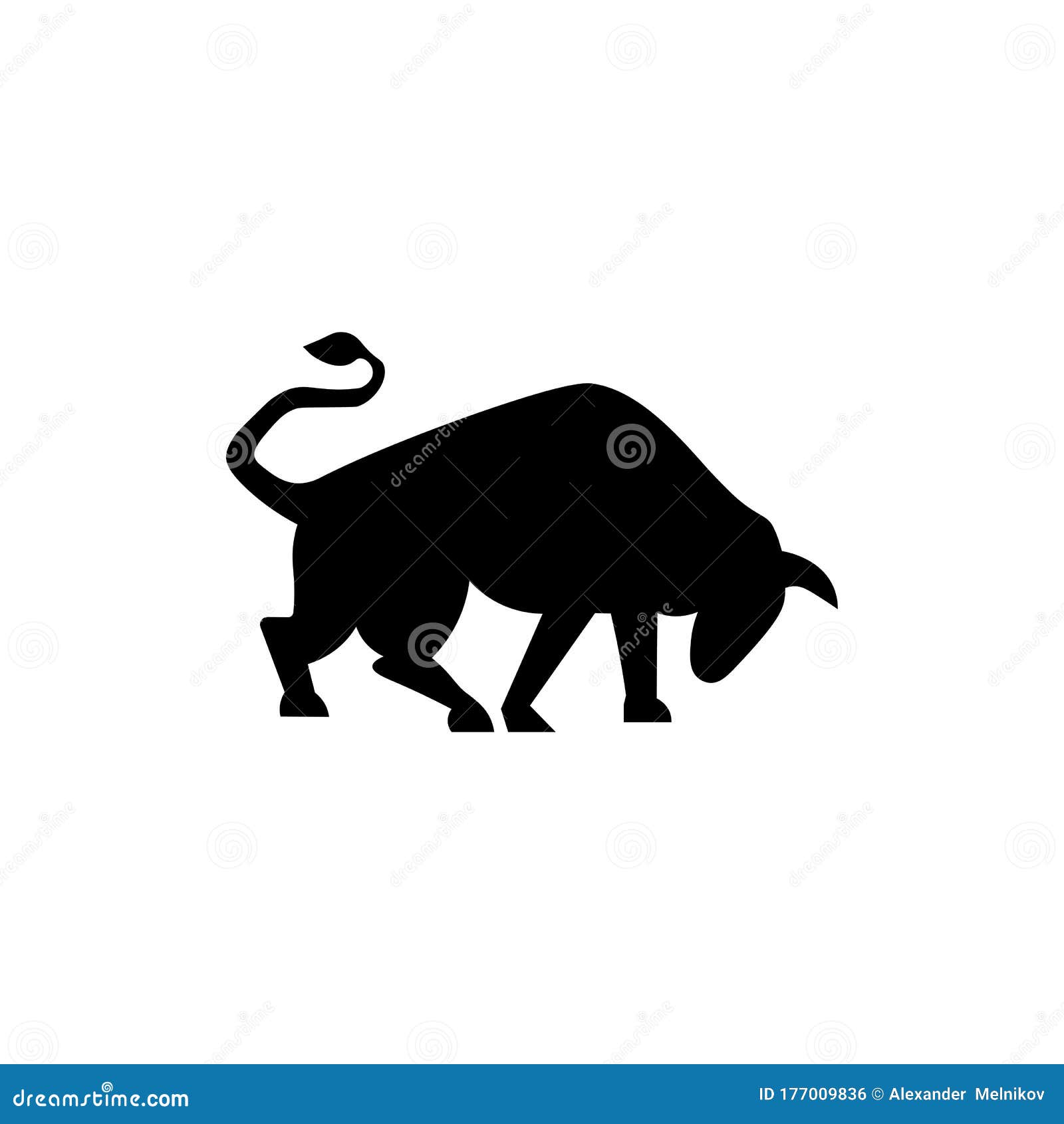 Bull Sign Black Icon. Vector Illustration Eps 10 Stock Illustration ...