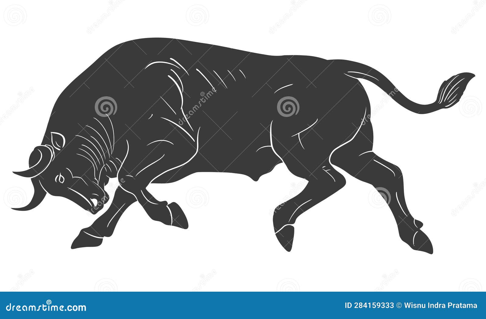 Bull Silhouette Vector stock illustration. Illustration of head - 284159333