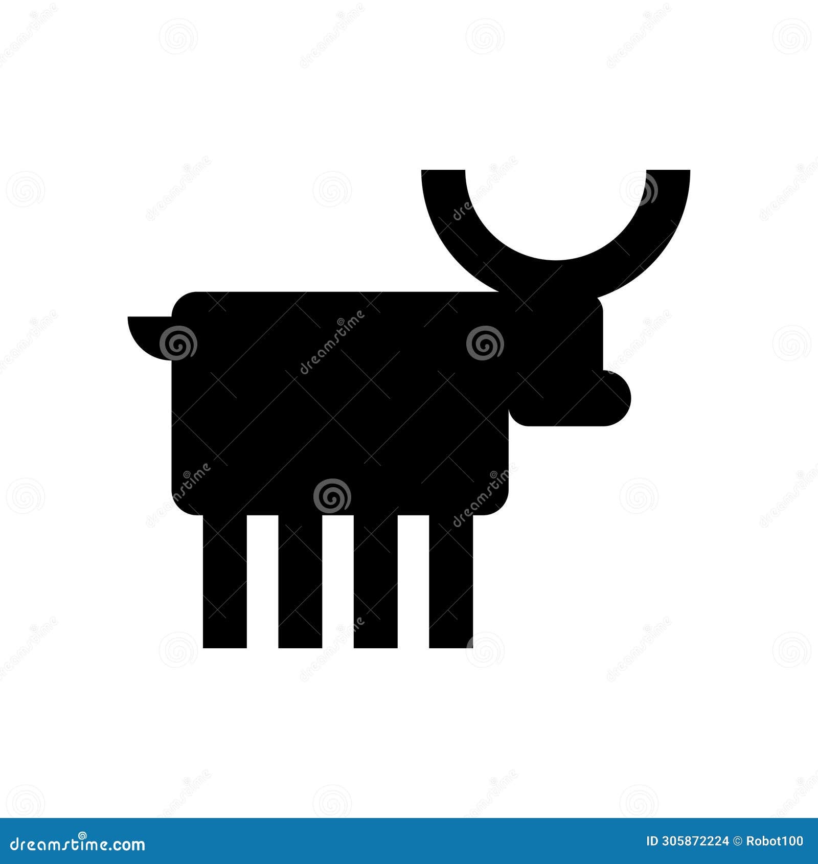 Bull Simplified Sign. Ox Ethnographic Symbol Stock Vector ...