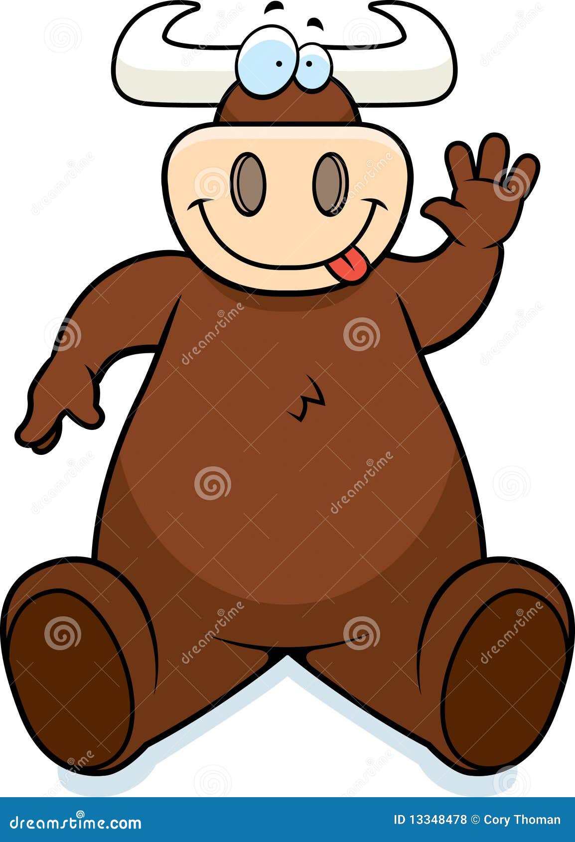 Bull Sitting stock vector. Illustration of cartoon, sitting - 13348478