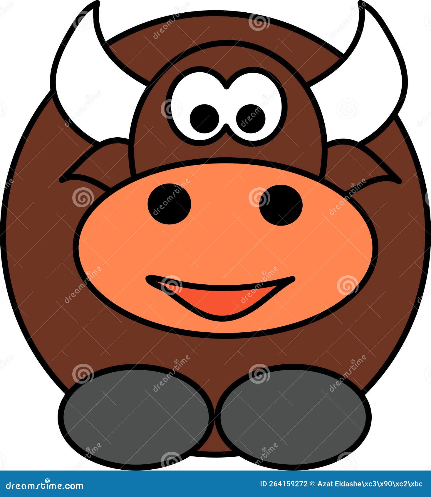 Bull Standing on Its Feet Isolated on a White Background Stock ...