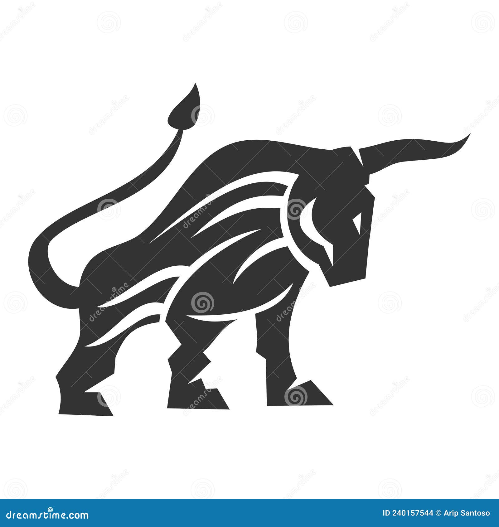 Bull Standing Power Icon Illustration Brand Identity Stock Vector ...