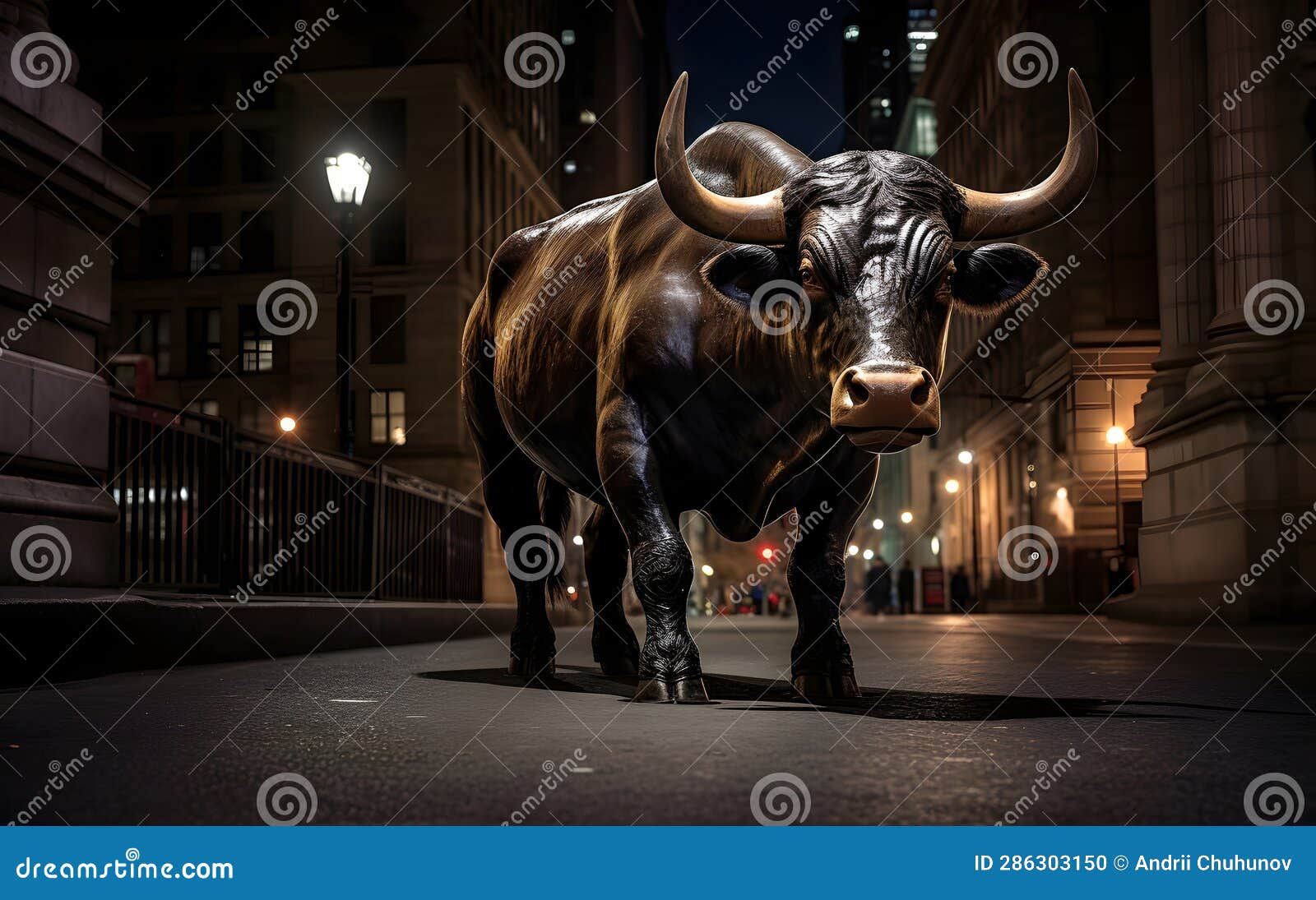 Bull Stands Tall and Proud, Generative AI Stock Illustration ... Bull Stands Tall and Proud, Generative AI Stock Illustration ...