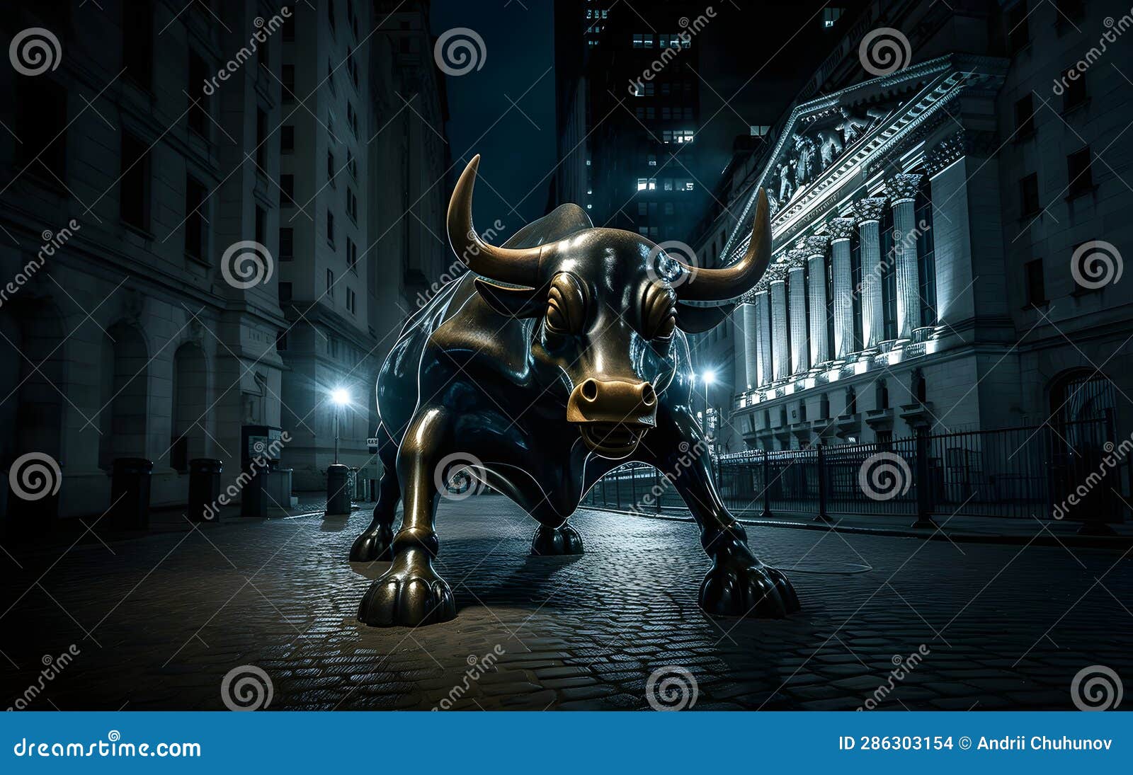 Bull Stands Tall and Proud, Generative AI Stock Illustration ... Bull Stands Tall and Proud, Generative AI Stock Illustration ...