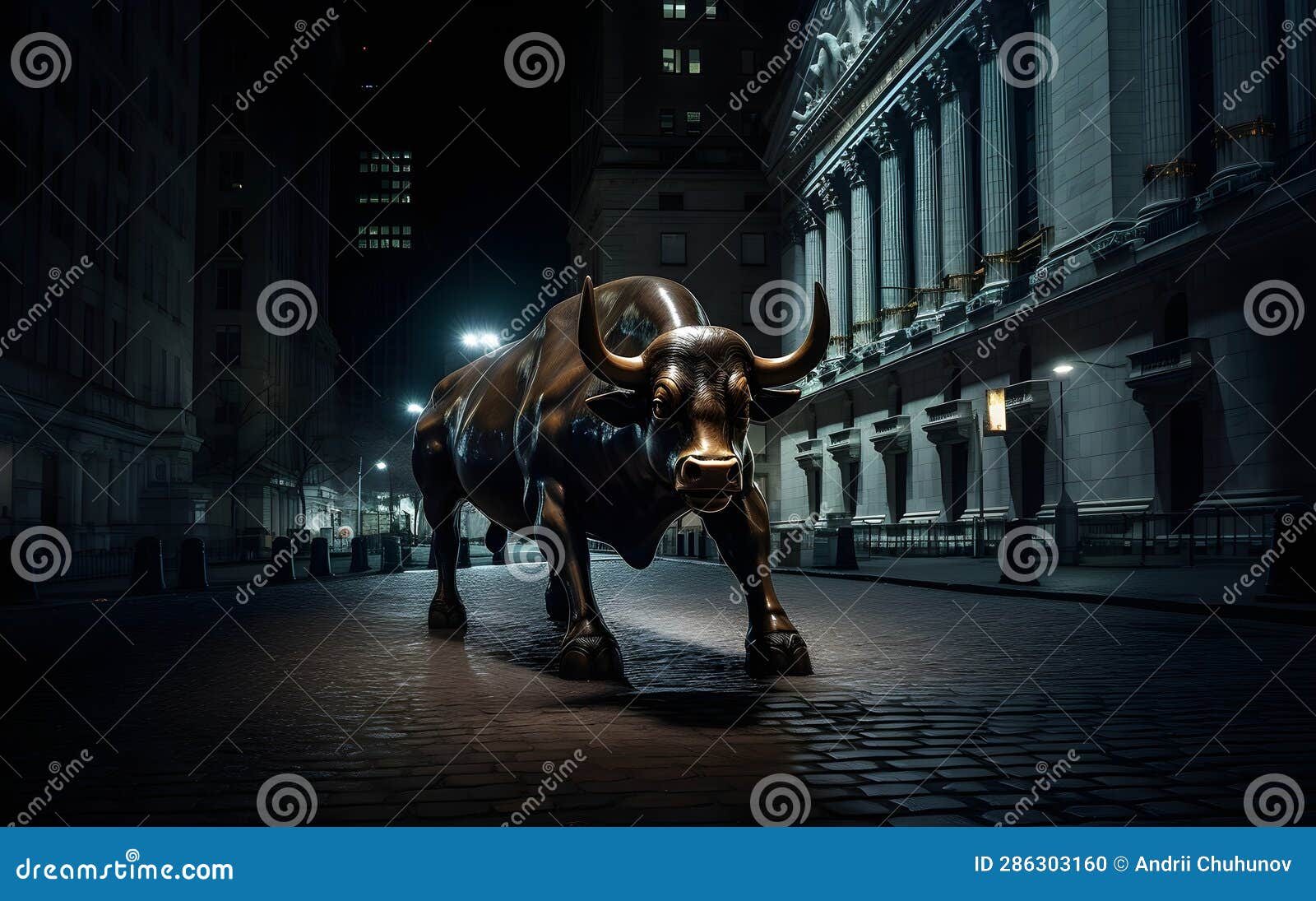 Bull Stands Tall and Proud, Generative AI Stock Illustration ... Bull Stands Tall and Proud, Generative AI Stock Illustration ...