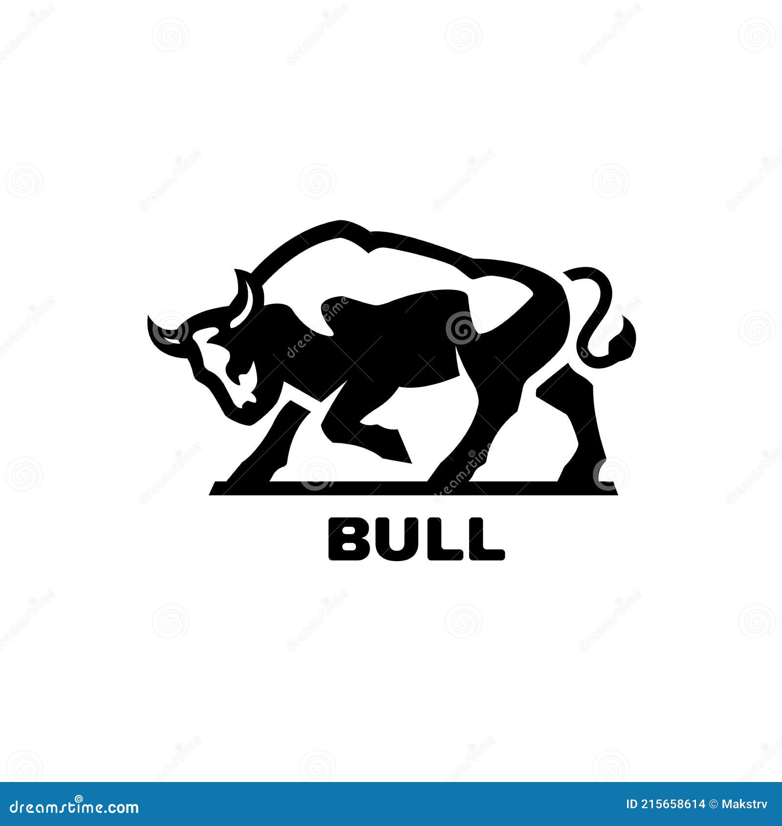 Bull Symbol, Logo. Black White Style. Vector Illustration. Stock Vector ...