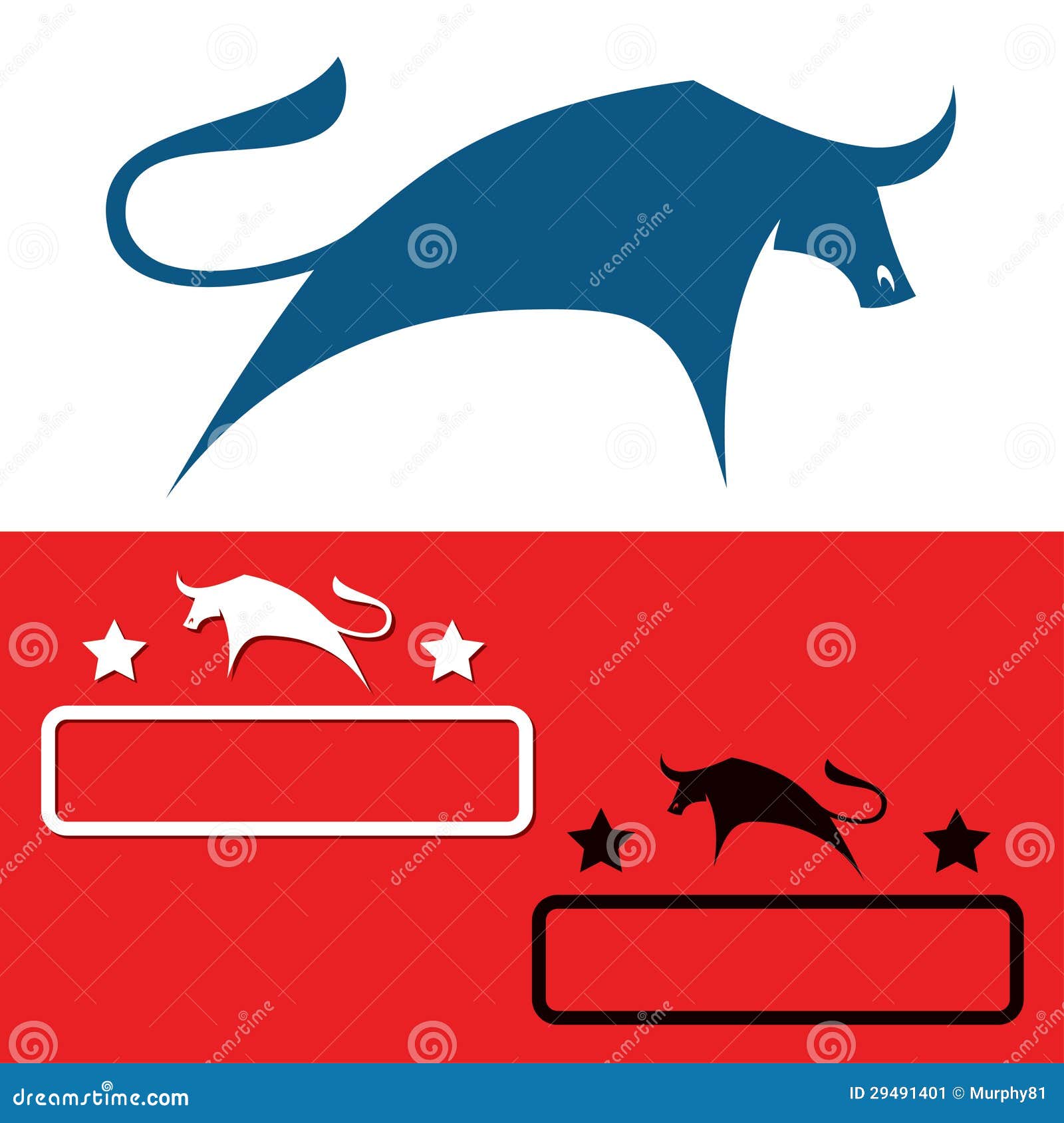 Bull Symbols Cartoon Vector | CartoonDealer.com #29491401